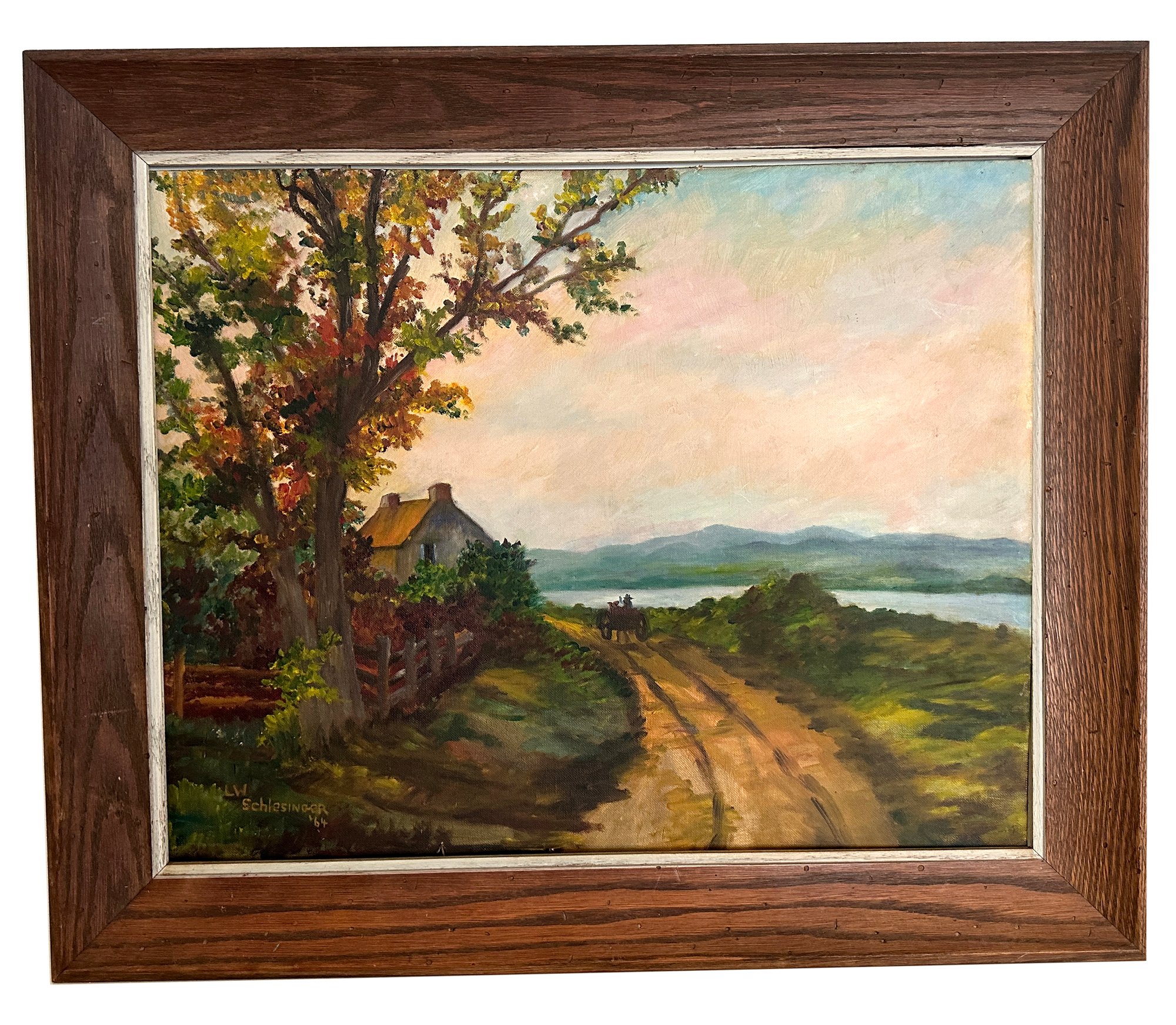 Lot 53 - 1964 Oil On Canvas Board - Fall Farm Scene Painting By LW ...