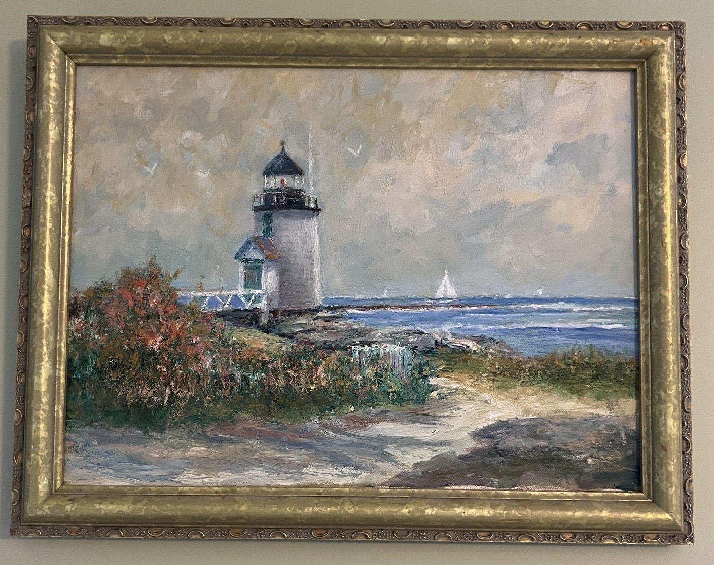 Lot 402CN- Original Art - Oil Painting By Tom Carleton "Brant Point ...