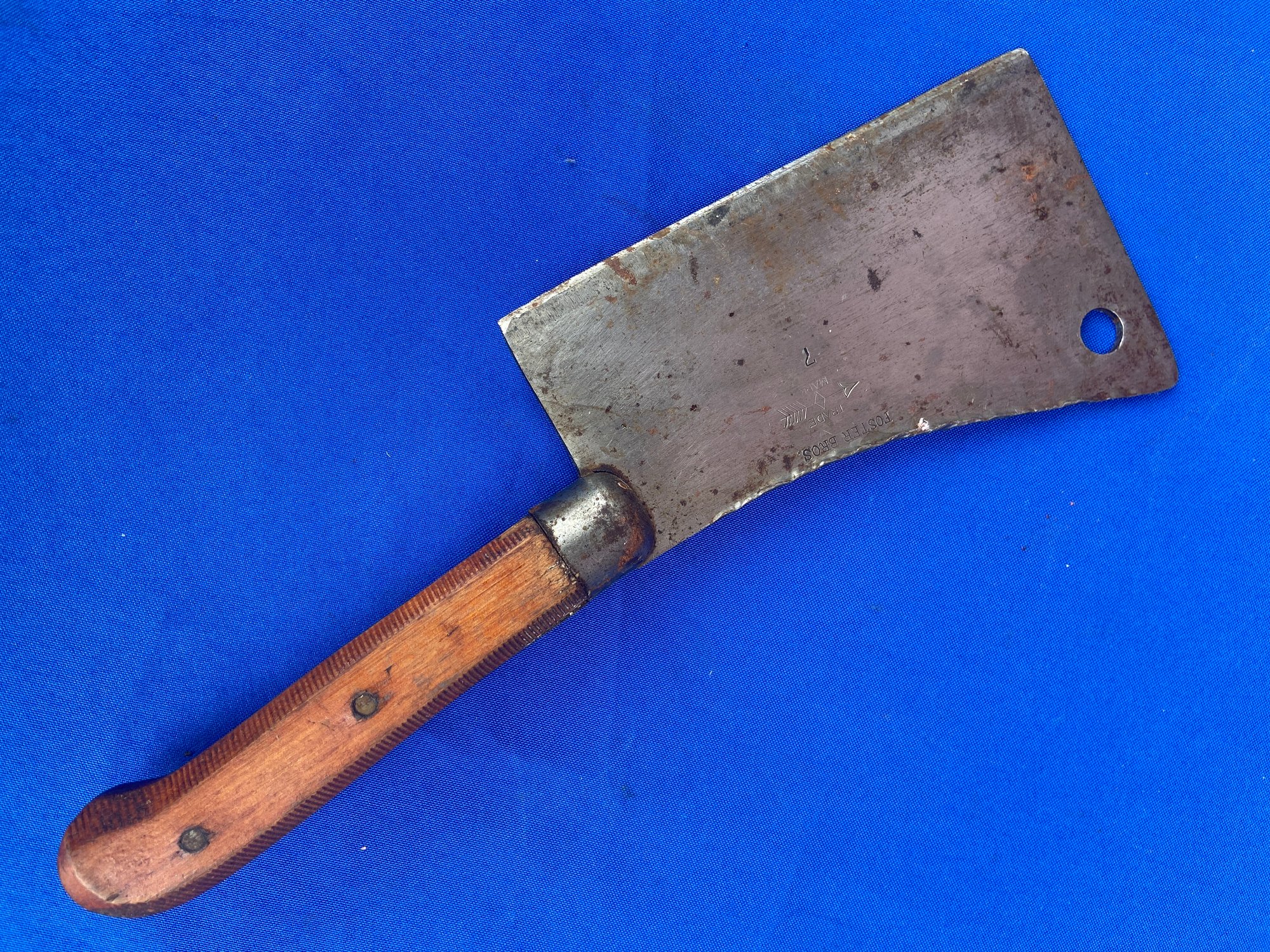 Lot 527 - Vintage Foster Bros Meat Cleaver Knife 7 Solid Steel With ...