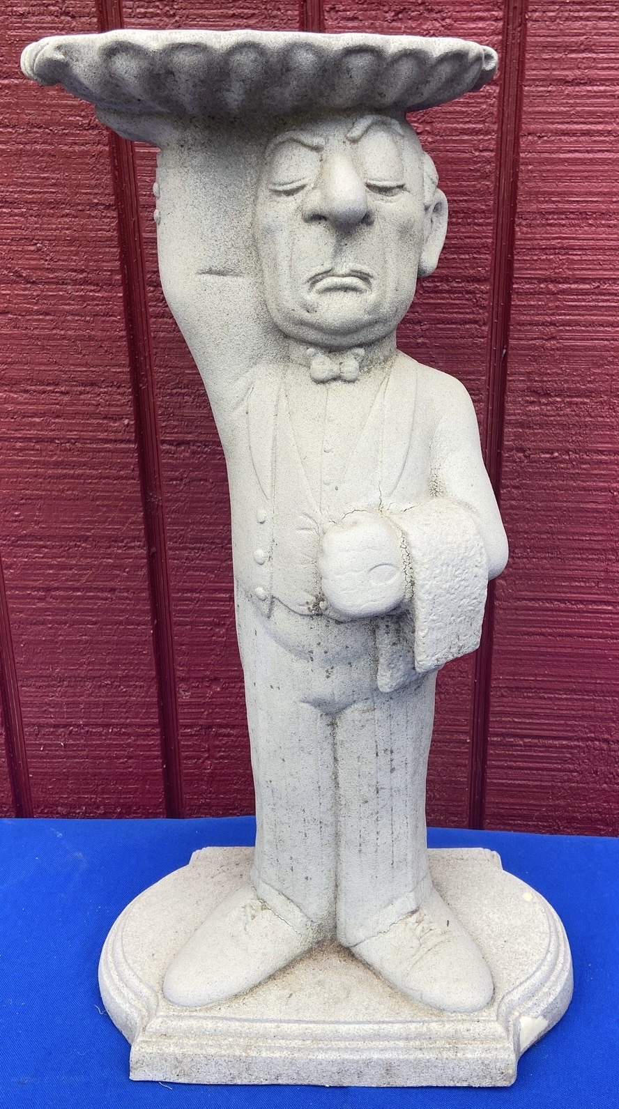 Lot 529 - Cement Garden Decor- Niles The Butler Serving Statue 17 ...