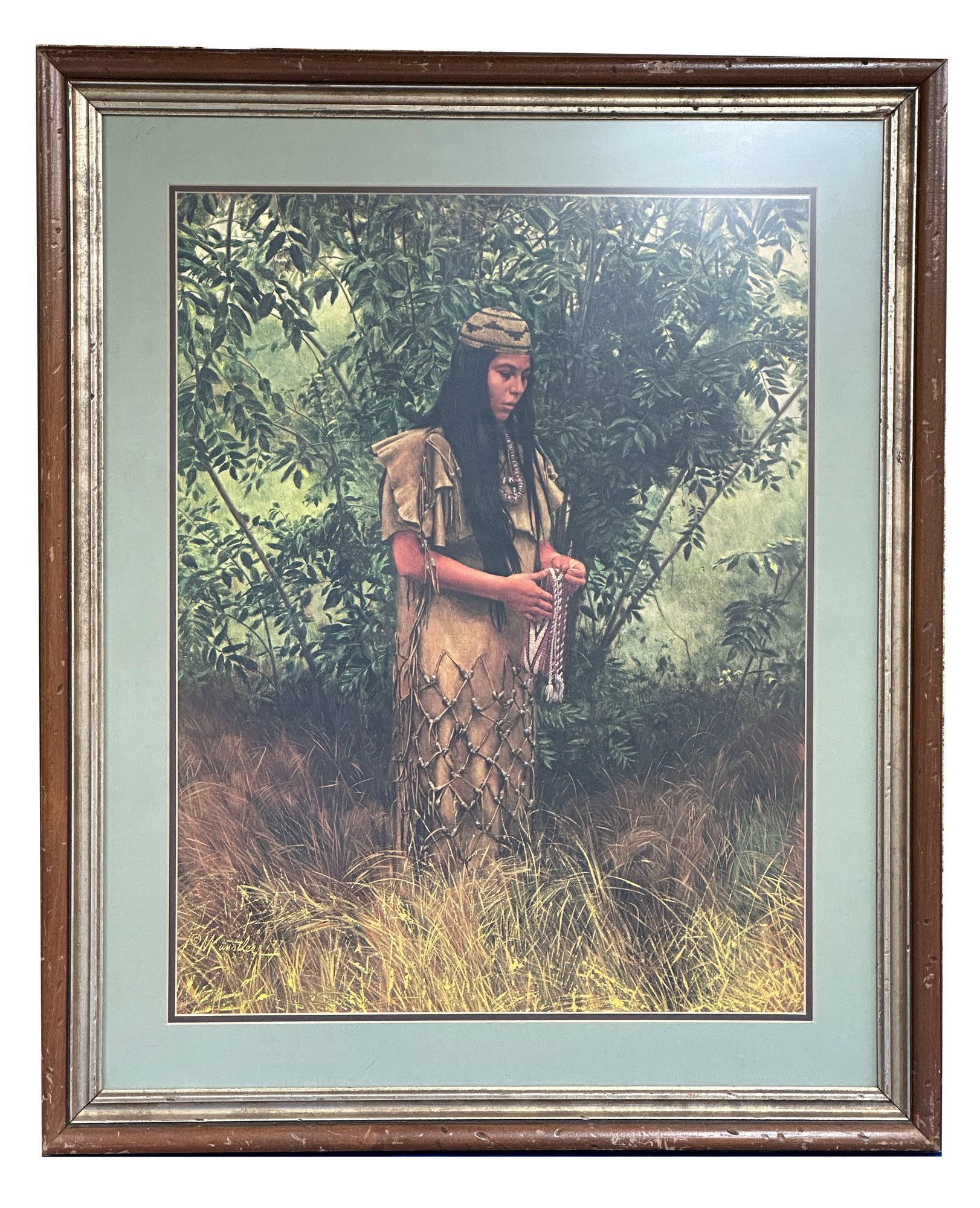 Lot 372JR- "Amongst The Sacred Elderberry" Native American Girl Signed ...