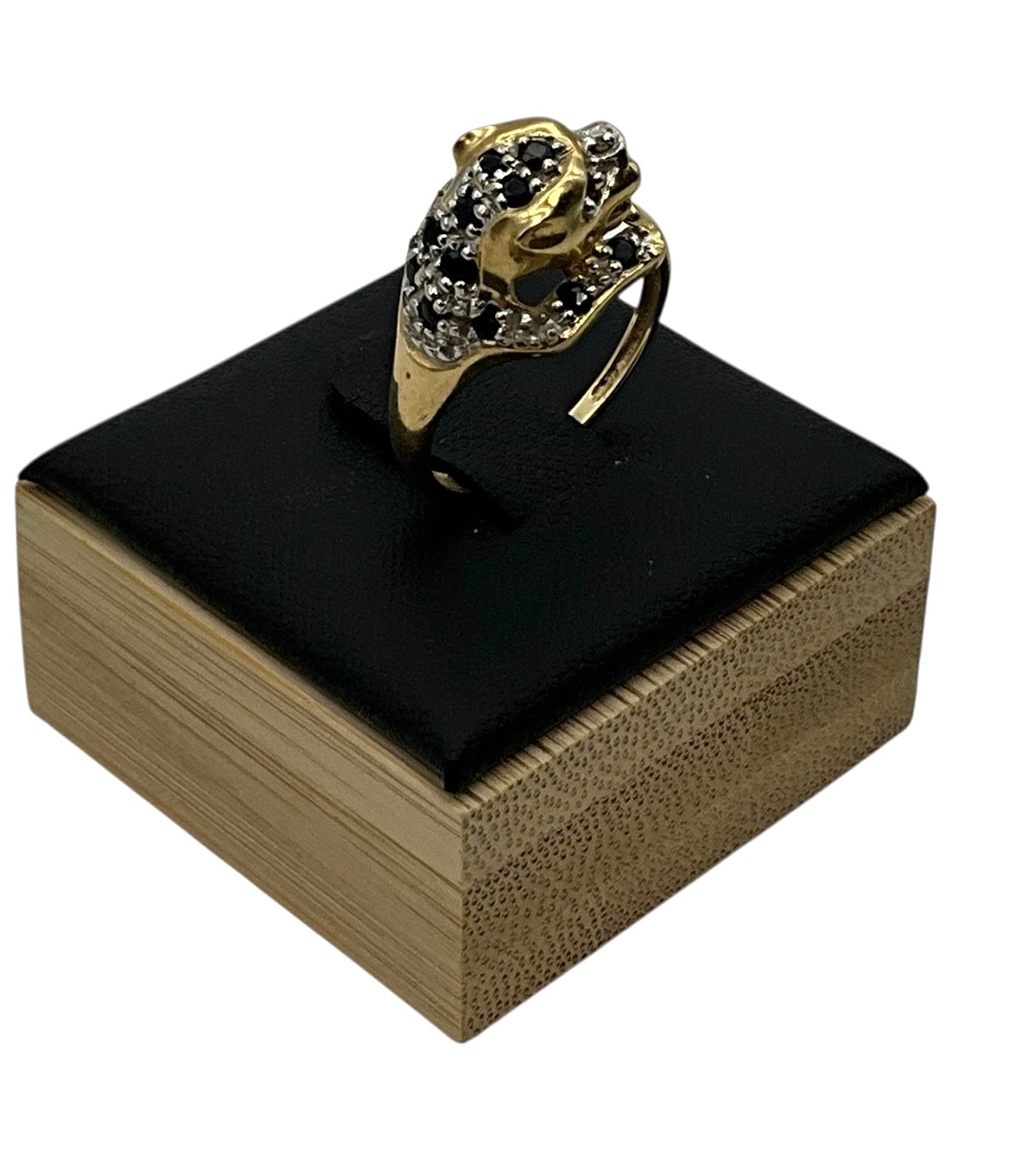 Lot 28DD- 14K Gold 585 Sapphire Diamond Ruby Leopard Ring Size 7 ...