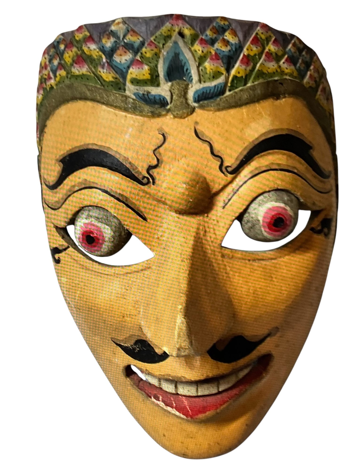 Lot 401A - Vintage Indonesia Folk Art Java Dance Mask Hand Painted Wall ...