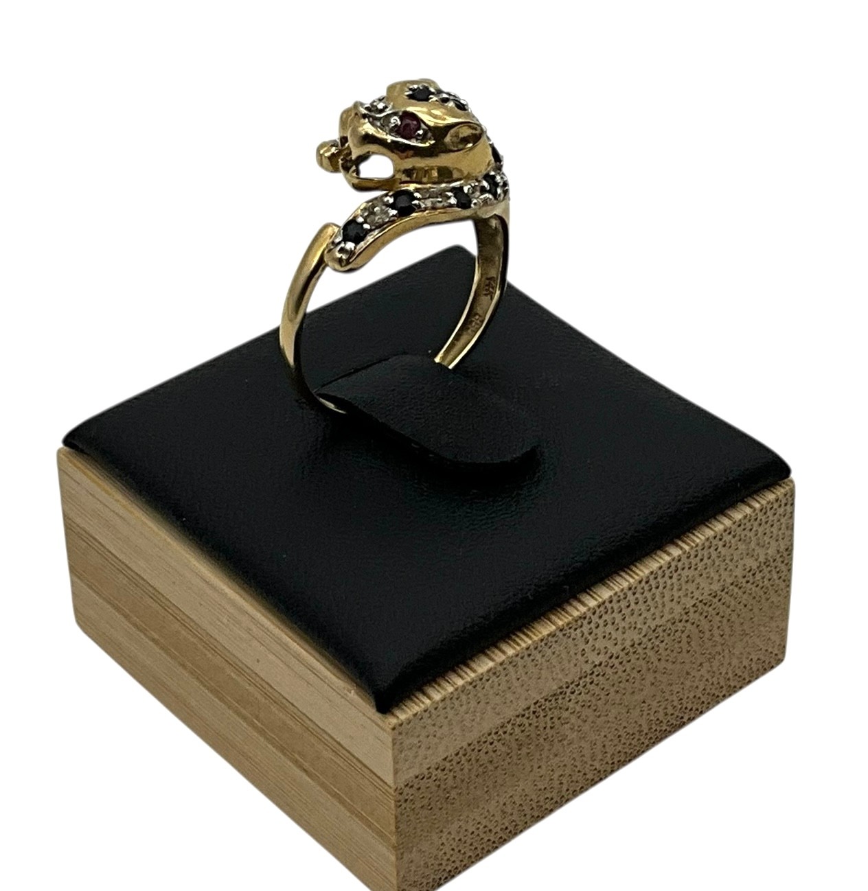 Lot 28DD- 14K Gold 585 Sapphire Diamond Ruby Leopard Ring Size 7 ...