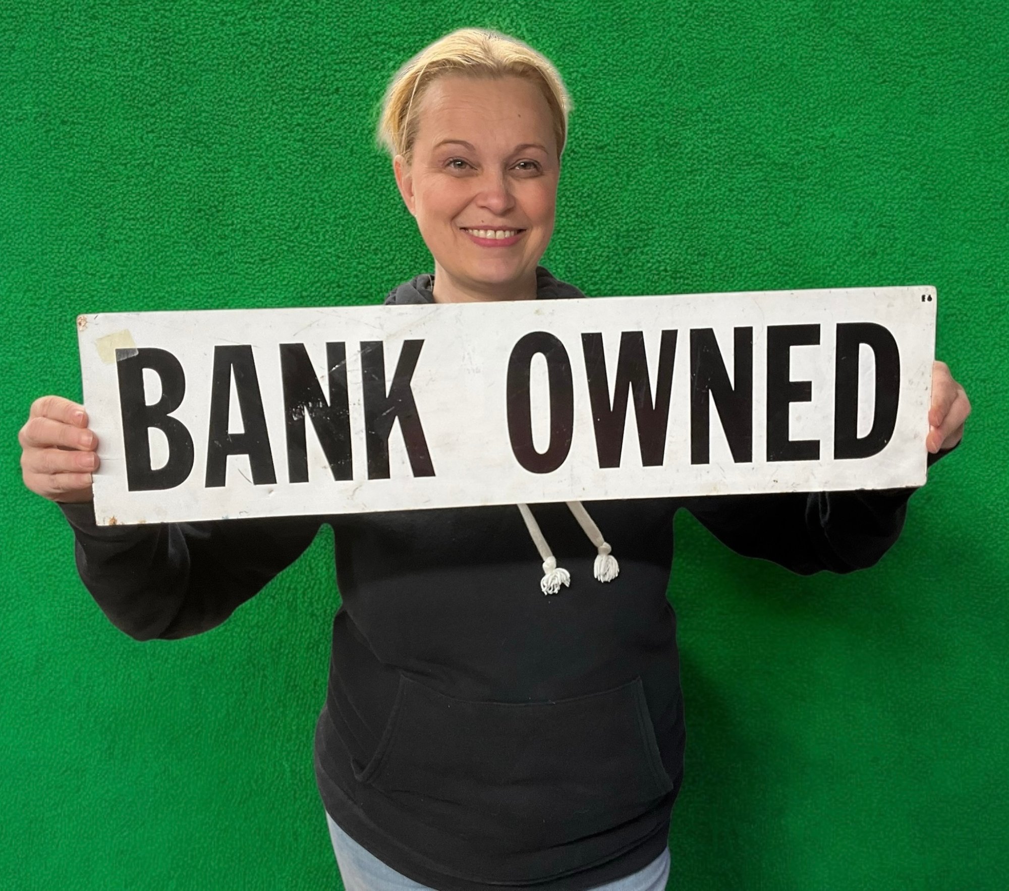 Lot 94SES- COOL! Double Sided - BANK OWNED Metal Sign - Vintage ...