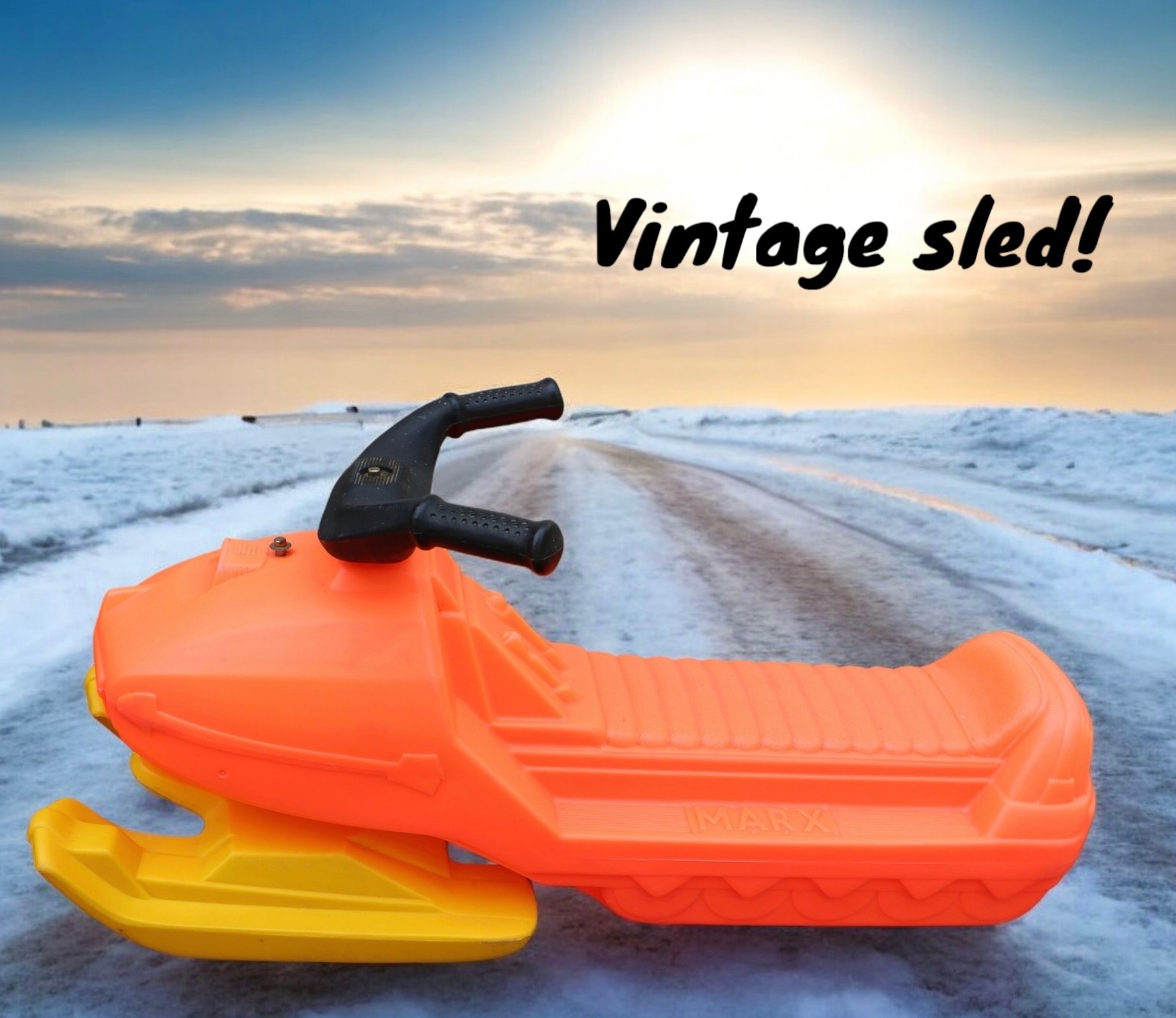 Lot 289KO - COOL Winter Fun! Vintage 1960s Marx Childs Snowmobile Sled ...