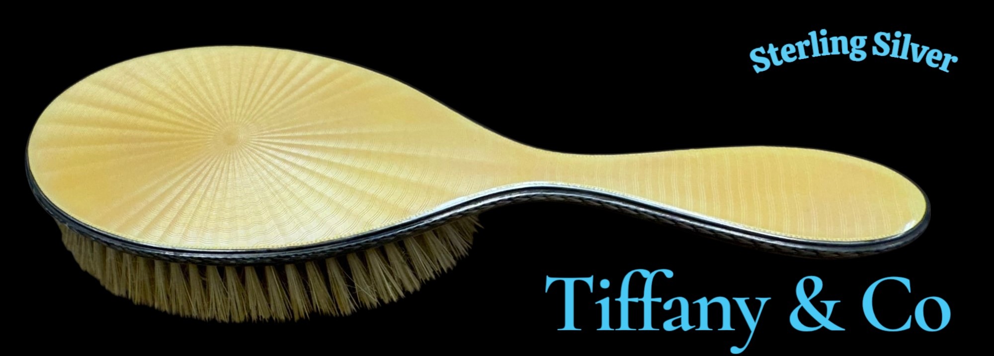 Lot 67RR- Sterling Silver Antique Art Deco Tiffany & Co Vanity Hair Brush Guilloche & Travelers ...