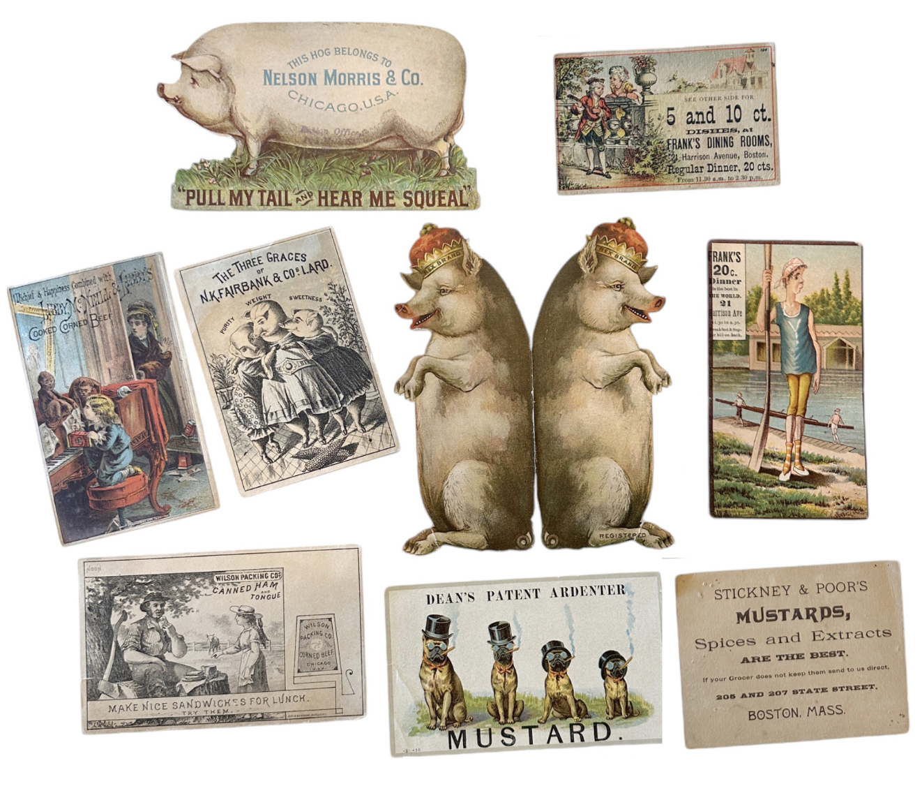 Lot 307- Late 1800-1900s Chromolitho Die Cut Advertising - Mustards ...