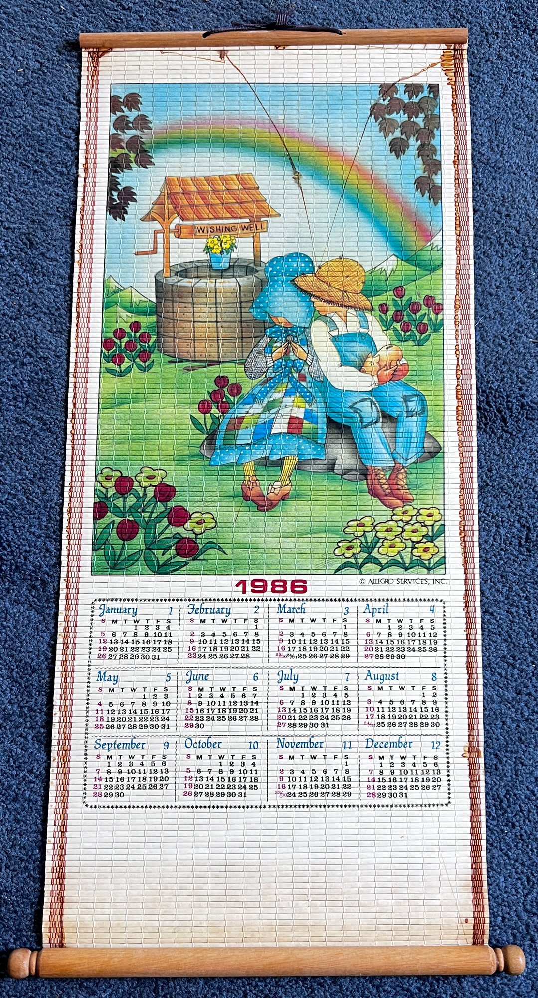 1986 Bamboo Scroll Wishing Well Calendar #104856 | Auctionninja.com