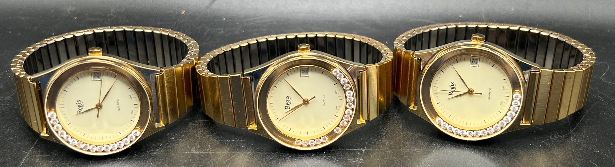 Regis Gold Tone Floating Crystal Watches- 3 Pieces #121357 ...