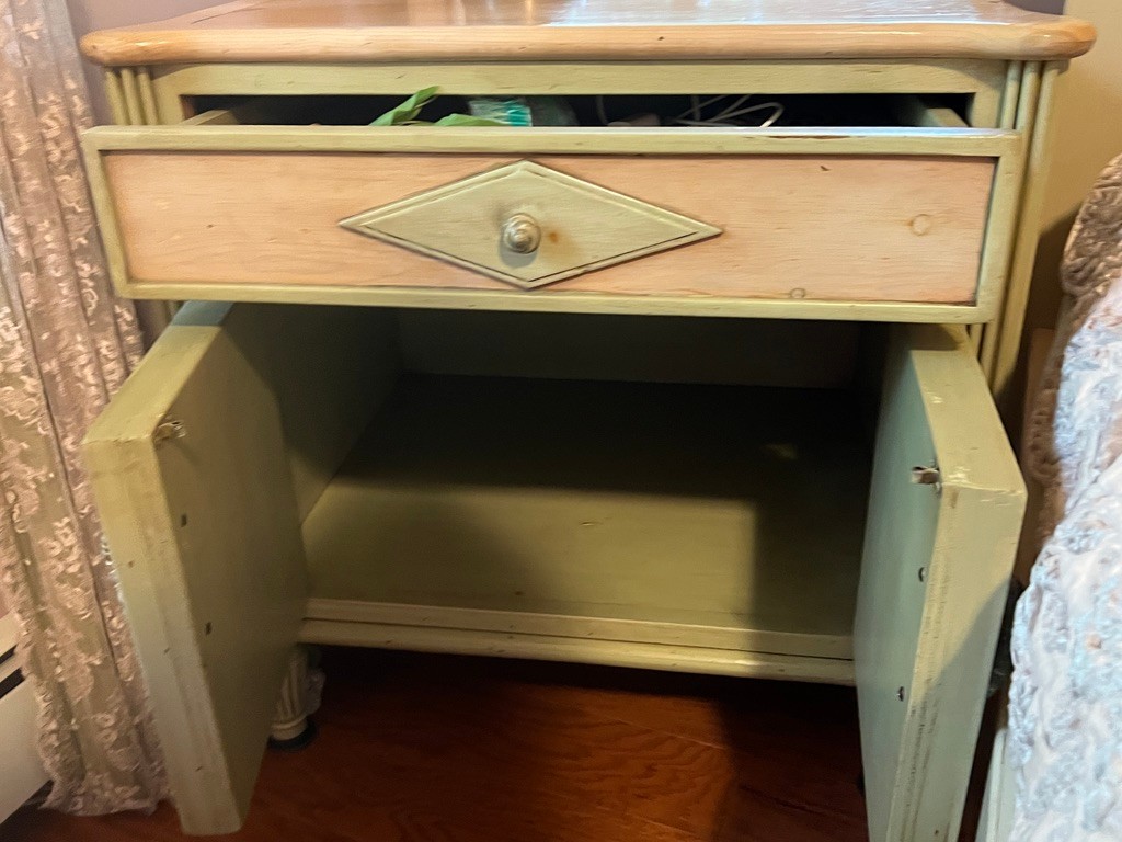 Farm-house Style Night Stand Featuring Single Top Drawer With A Central ...