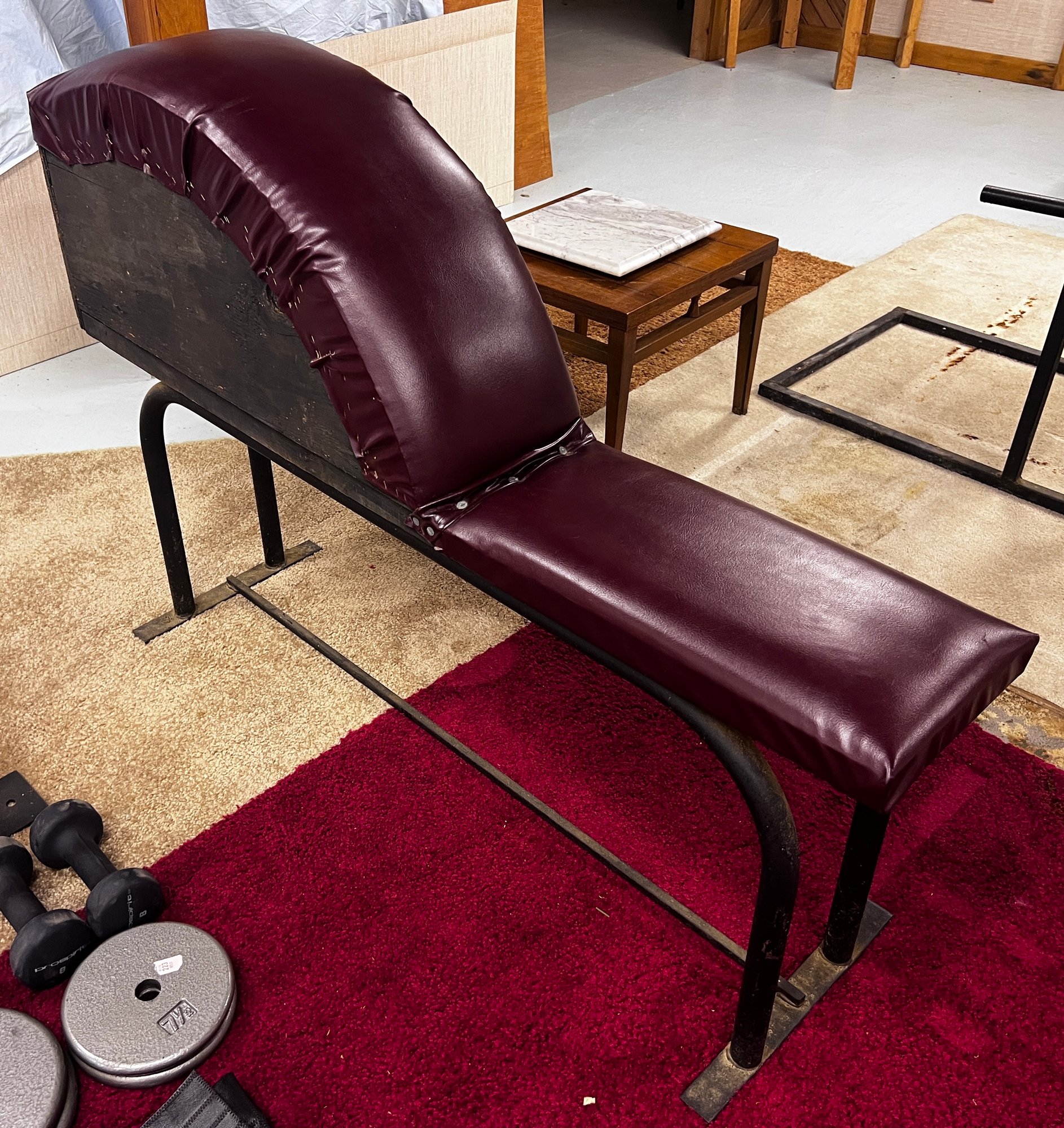 Vintage Dan Lurie Half Moon Chest Weight Bench #102998 | Auctionninja.com