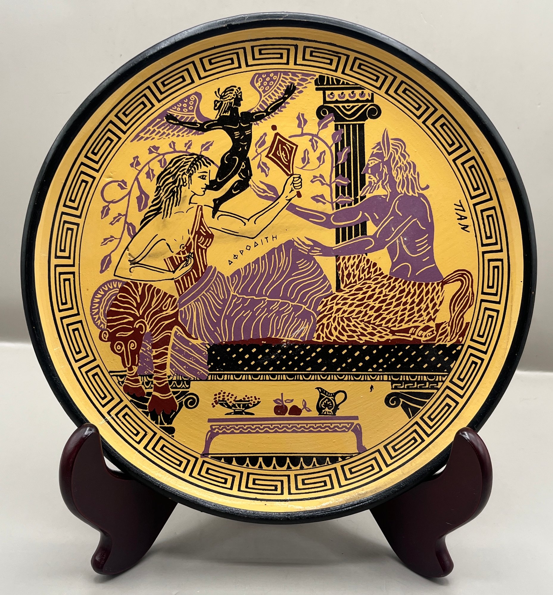 Hand Painted Greek Mythological Pattern Terracotta Plate - Made In ...