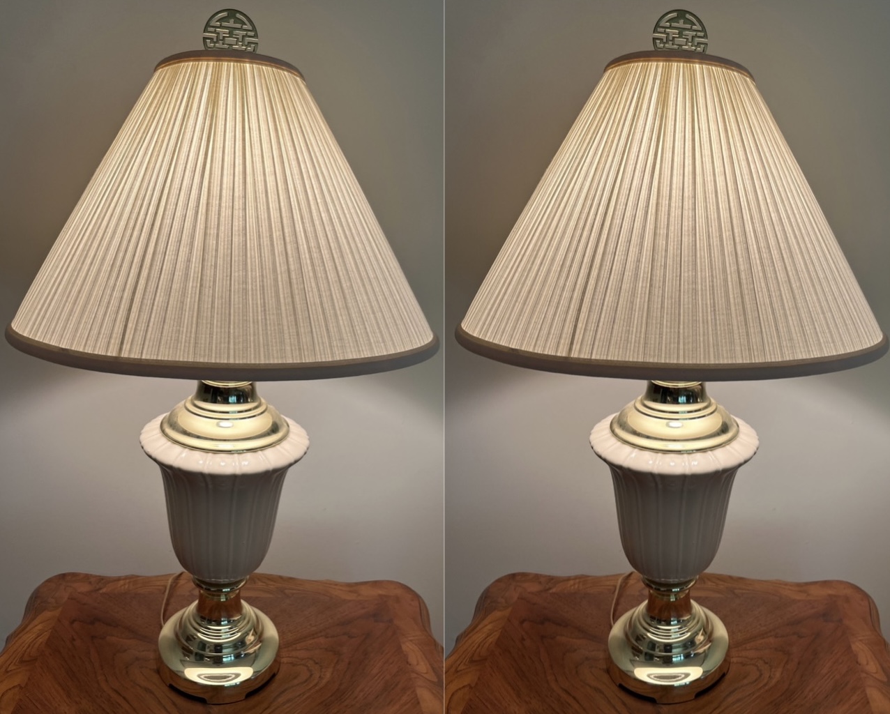 Polished Brass Ceramic 3-way Setting Table Lamps - 2 Total #112724 ...