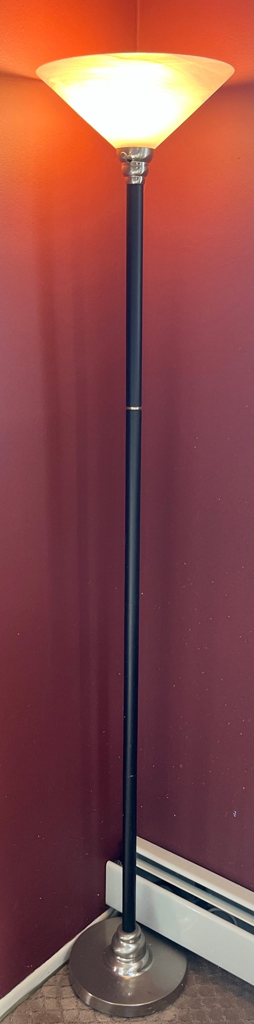 Decorative Metal 3-way Setting Floor Lamp With Glass Shade #116453 ...