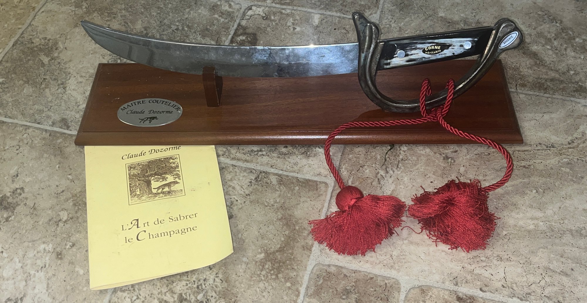 Claude Dozorme Champagne Saber With Dark Rosewood Handle #111104 ...