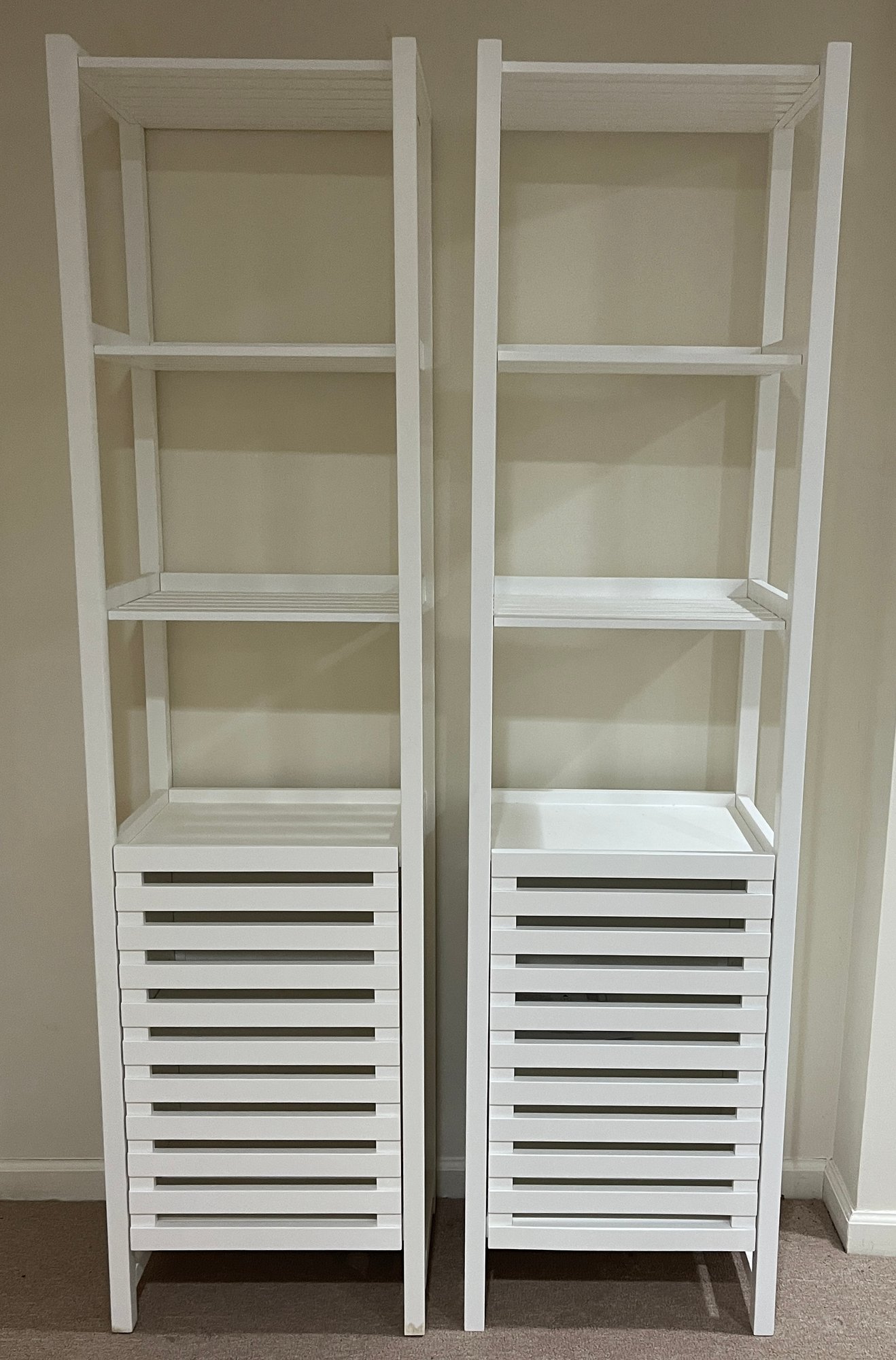 Crate & Barrel Banya Wooden Bath Storage Towers - 2 Total #102579 ...