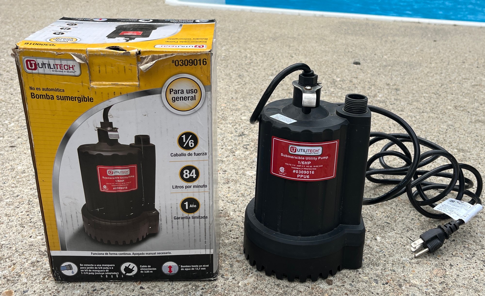 Utilitec Electric Submersible Pump - Box Included #0309016 #112649 ...