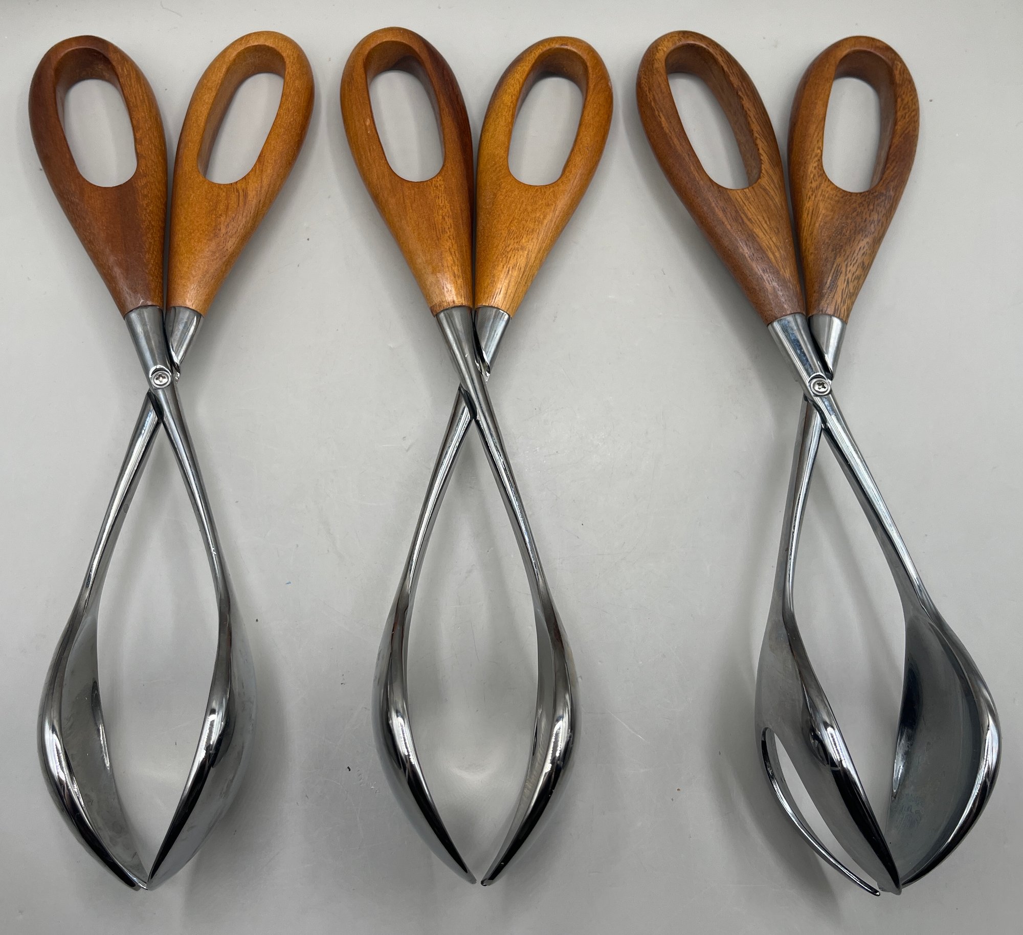 Nambe Stainless Steel Serving Utensils With Wooden Handle - 3 Total ...