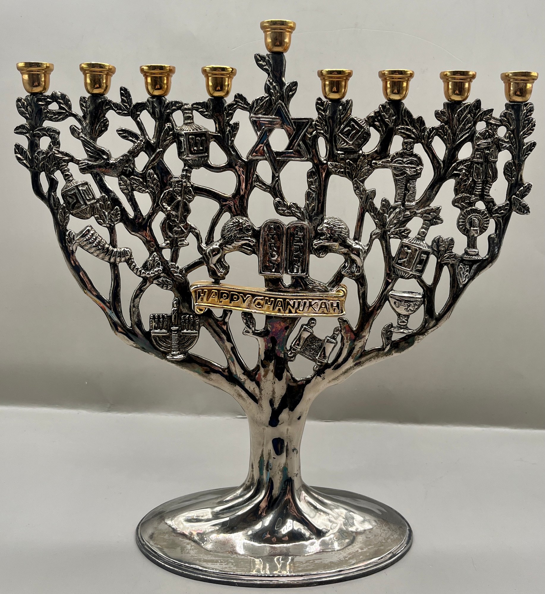 Godinger 9-arm Silver Plated Tree Of Life Menorah #115560 ...
