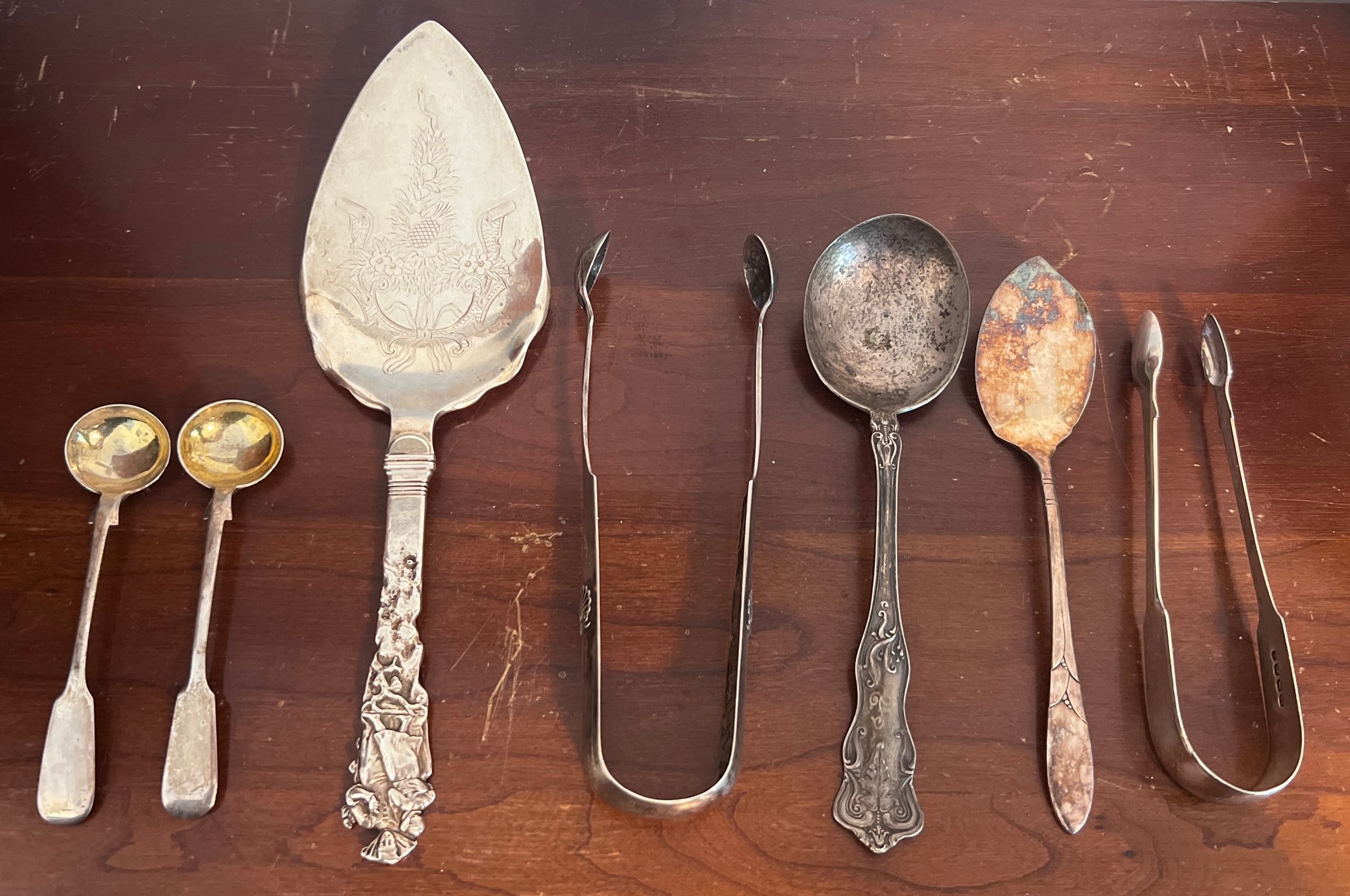 Sterling Silver Serving Utensils Lot- 2.383 Total Ozt- 7 Pieces #105470 ...