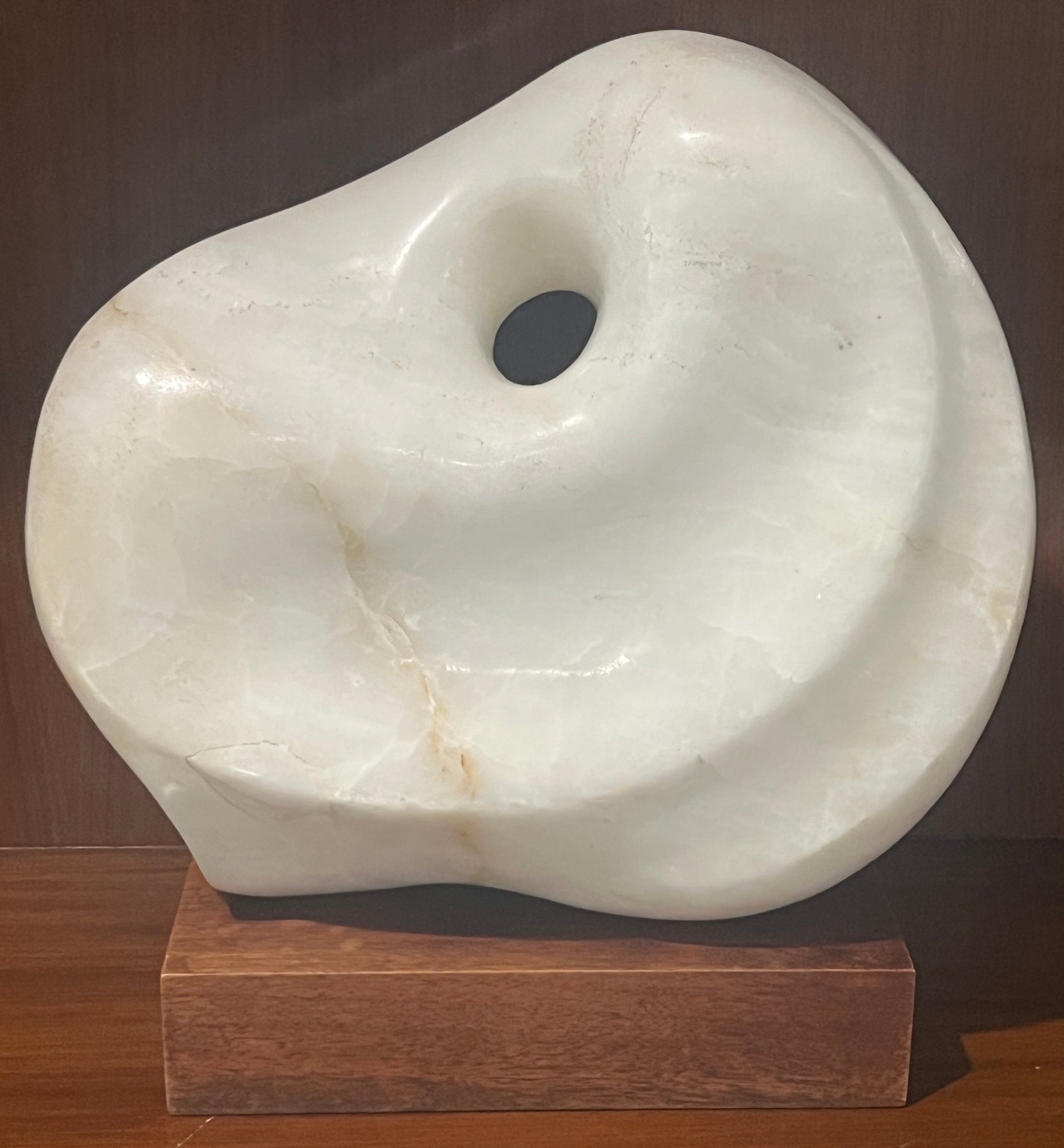 Alabaster Stone Sculpture With Wooden Base #110166 | Auctionninja.com