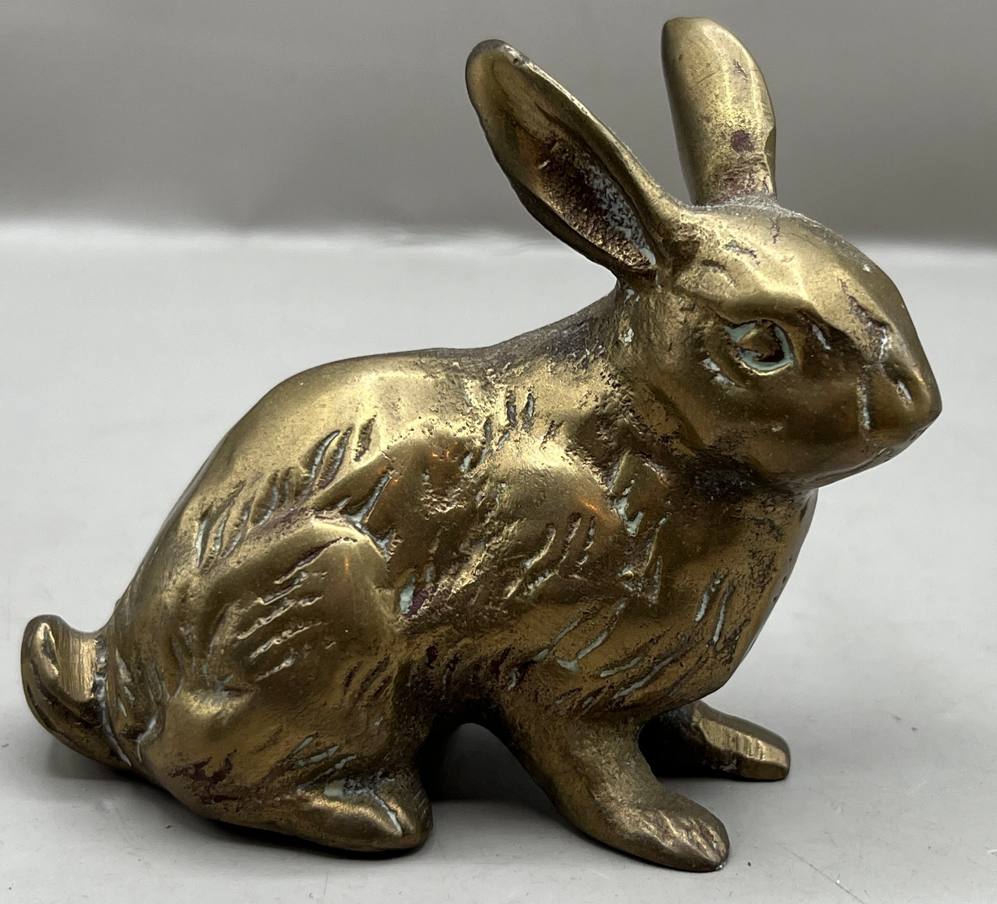 Solid Brass Bunny Figurine #113137 | Auctionninja.com