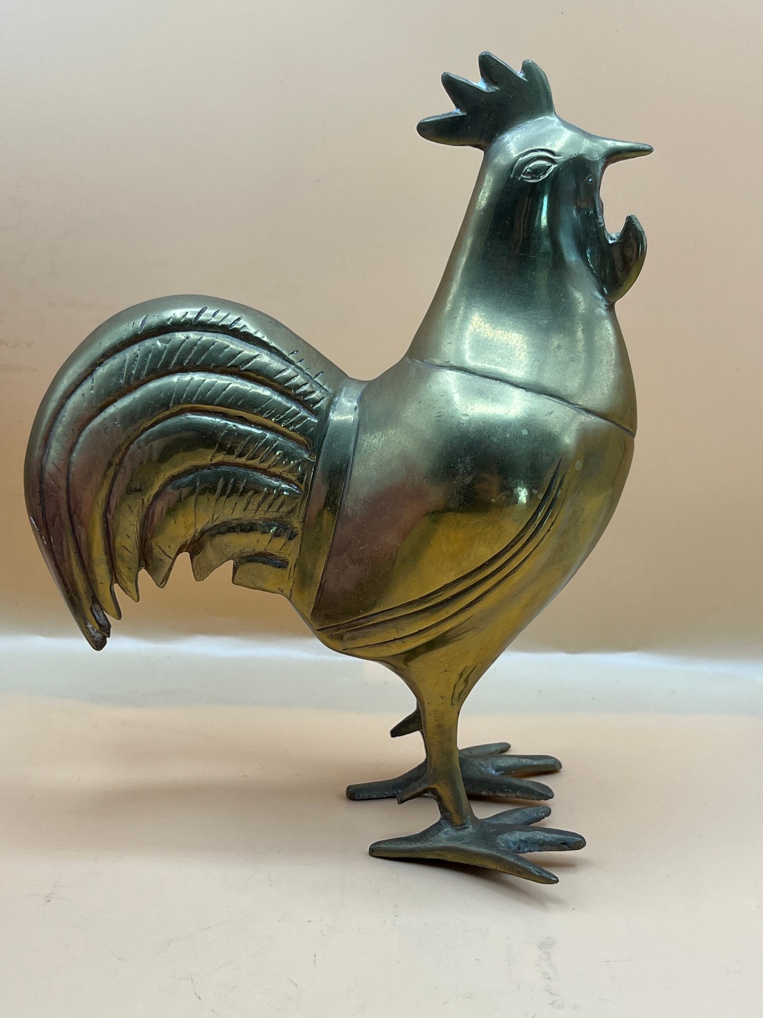 Cast Brass Rooster Figurine #141621 | Auctionninja.com