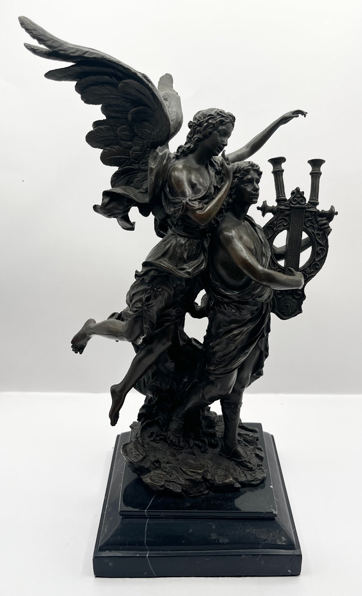 Bronze Sculpture With Marble Base - Myth Angel Lovers #109825 ...