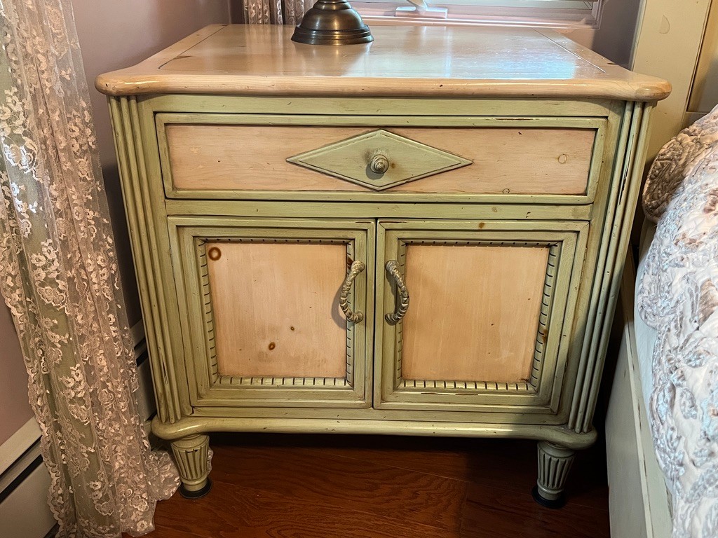 Farm-house Style Night Stand Featuring Single Top Drawer With A Central ...