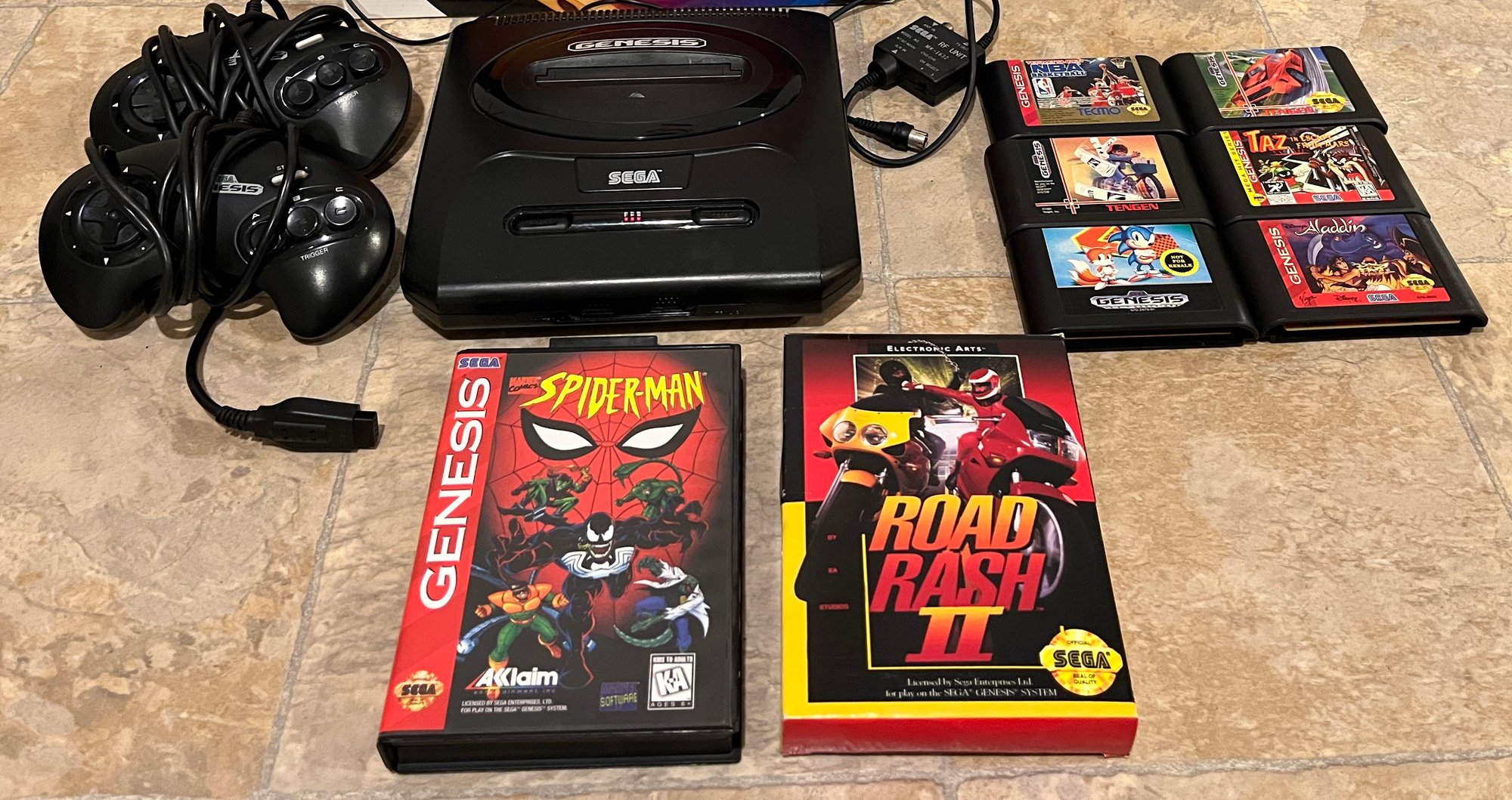 Sega Genesis Gaming Console With Two Controllers And Assorted Games ...