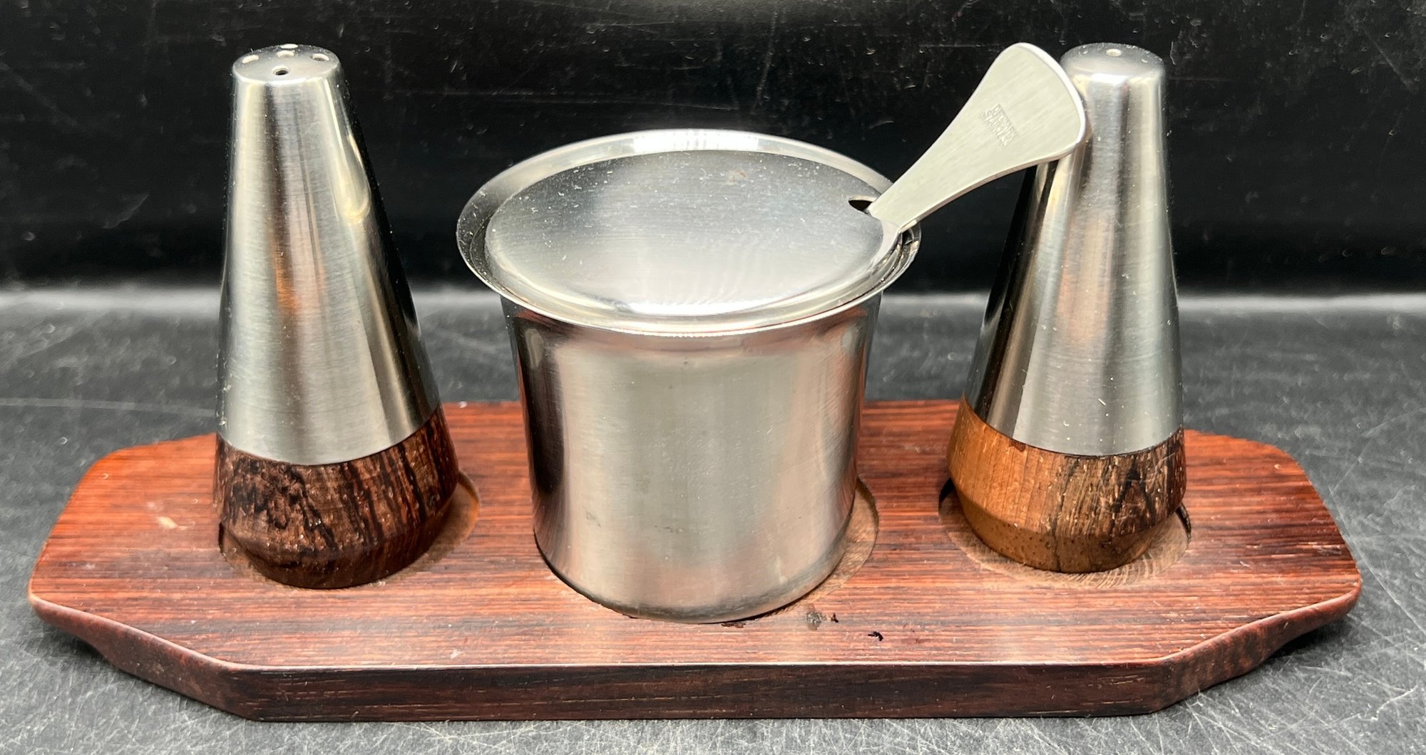 A&B (Lundtofte) Mid Century Modern Stainless Salt Pepper Set, Mustard ...