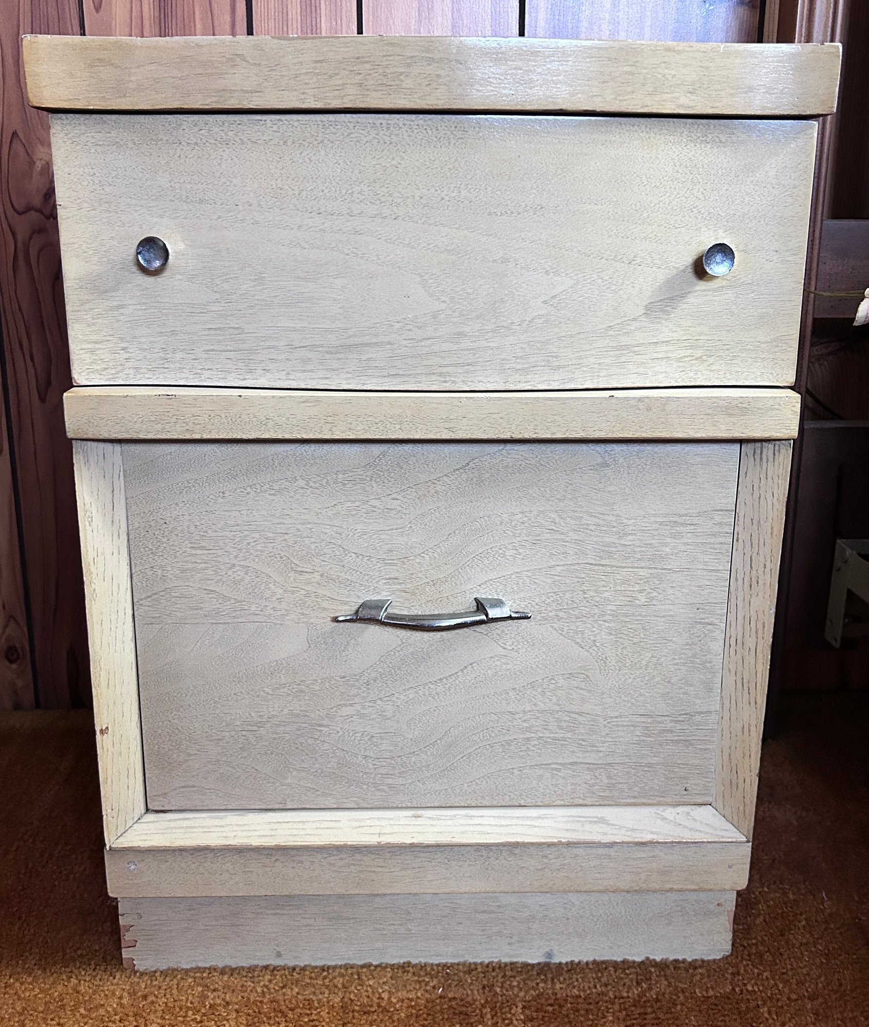 MCM 2 Drawer Wood Night Tables, 2 Piece Lot #135284 | Auctionninja.com