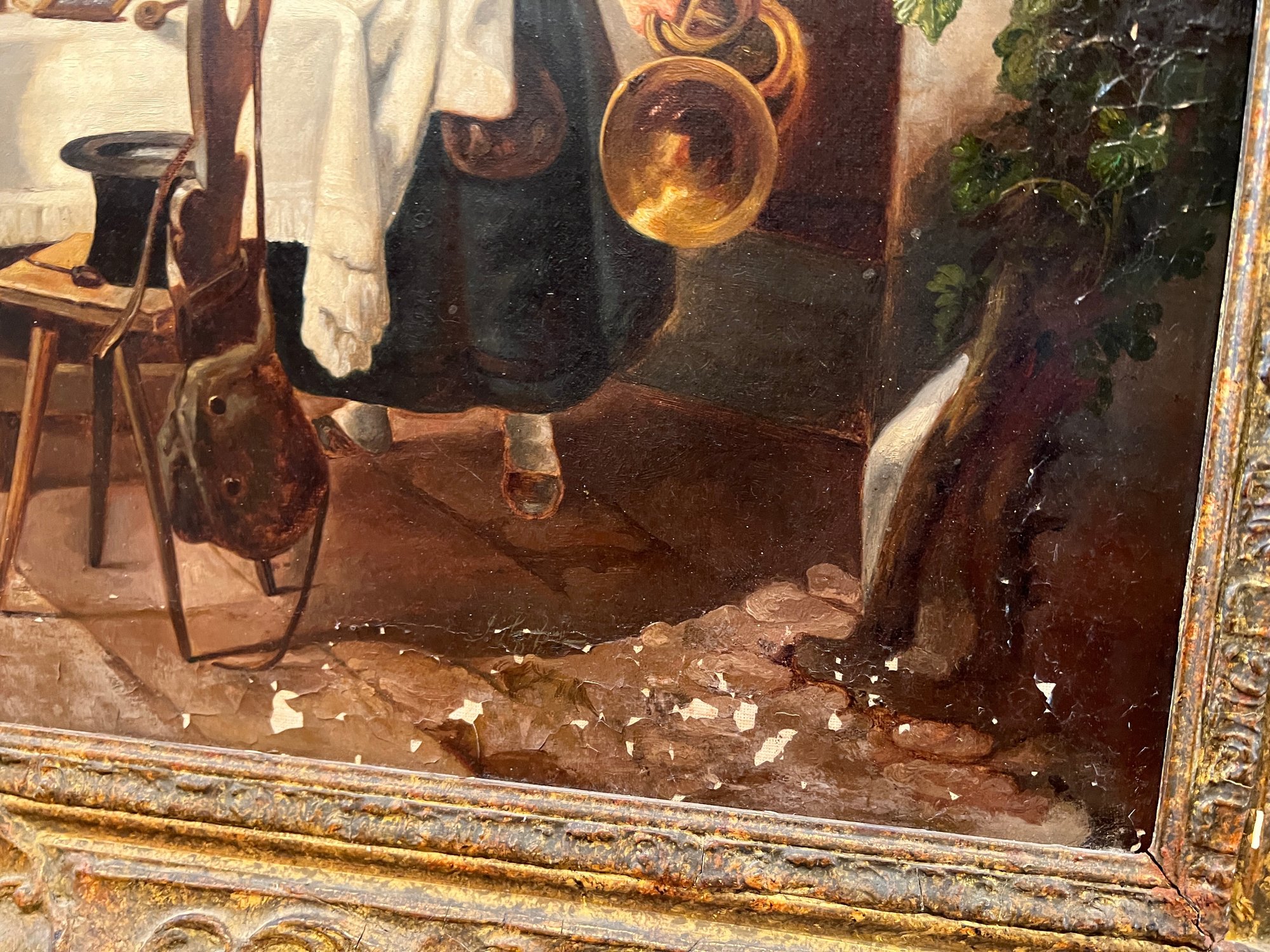Rudolf Eduard Hauser Inspired Folk-art Painting On Canvas In Gold ...