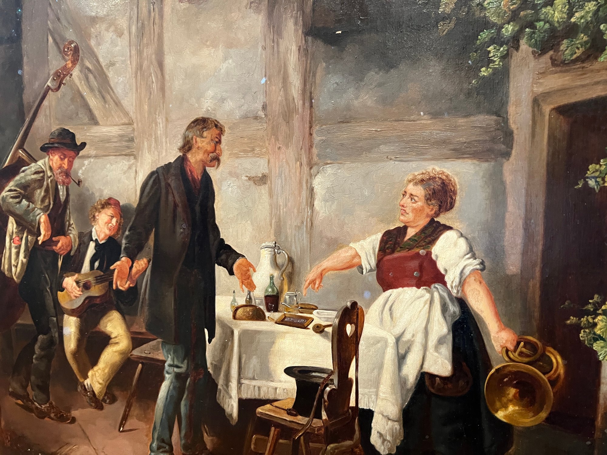 Rudolf Eduard Hauser Inspired Folk-art Painting On Canvas In Gold ...