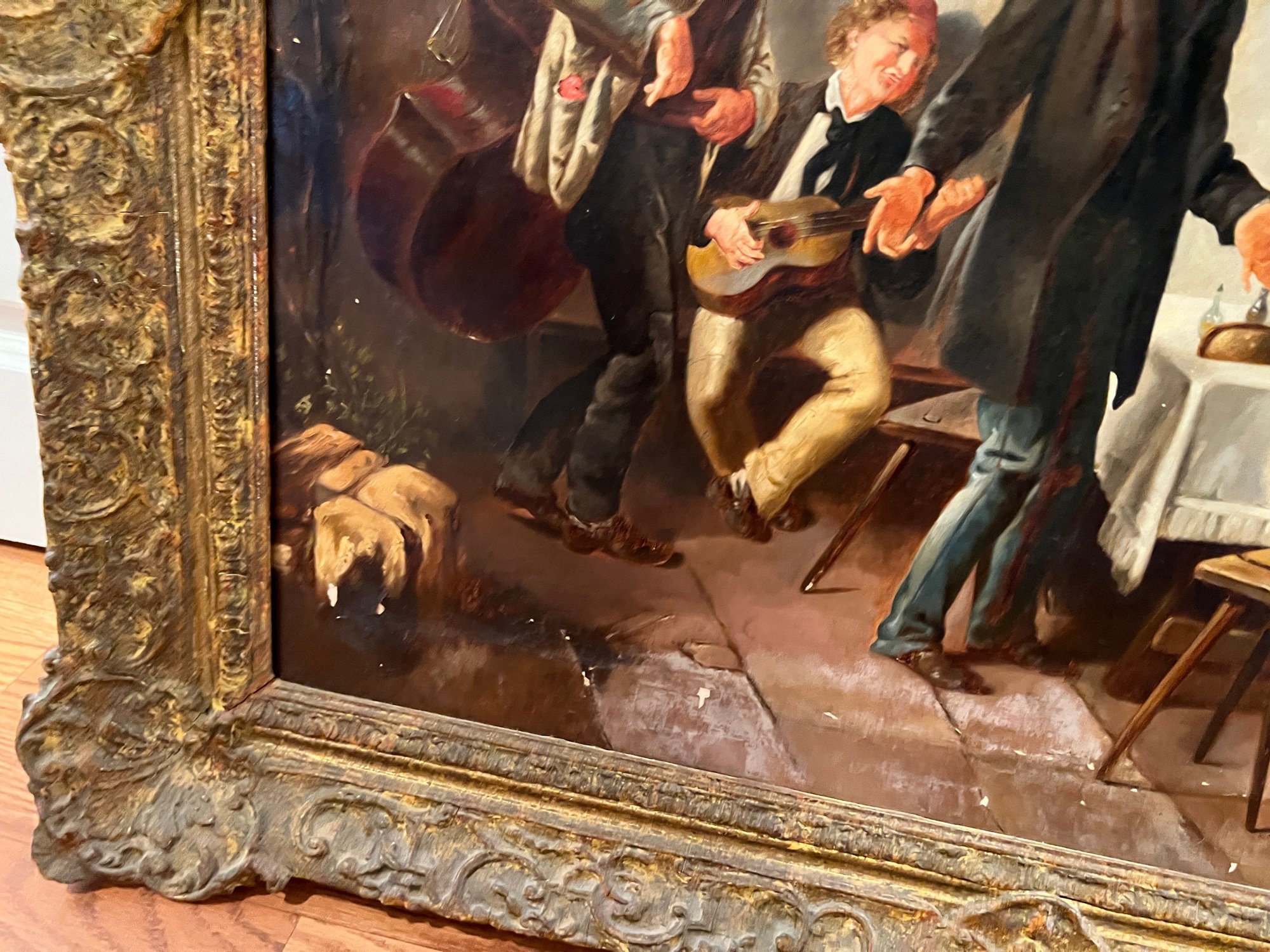 Rudolf Eduard Hauser Inspired Folk-art Painting On Canvas In Gold ...