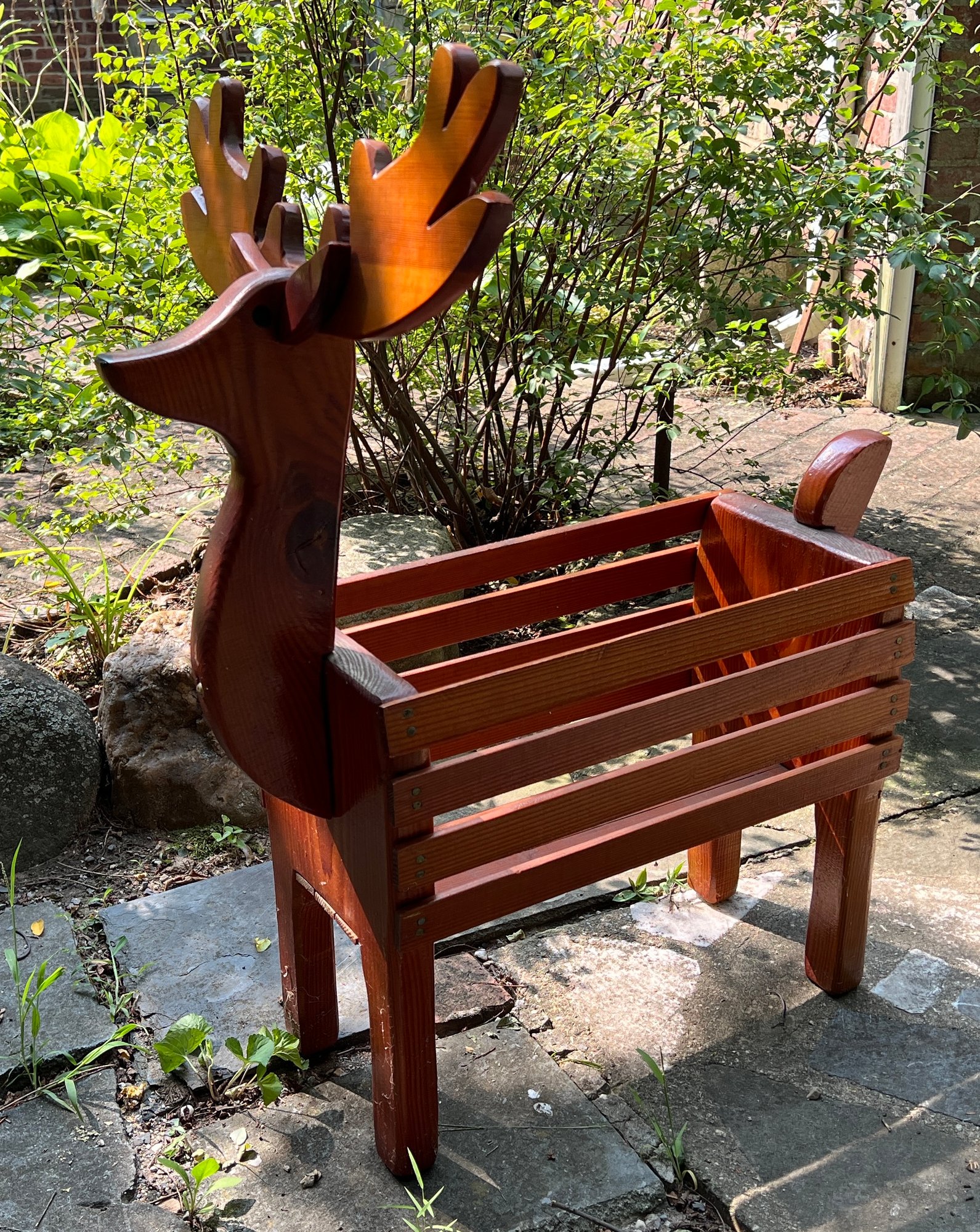 Reindeer Wooden Holiday Planter #112062 | Auctionninja.com