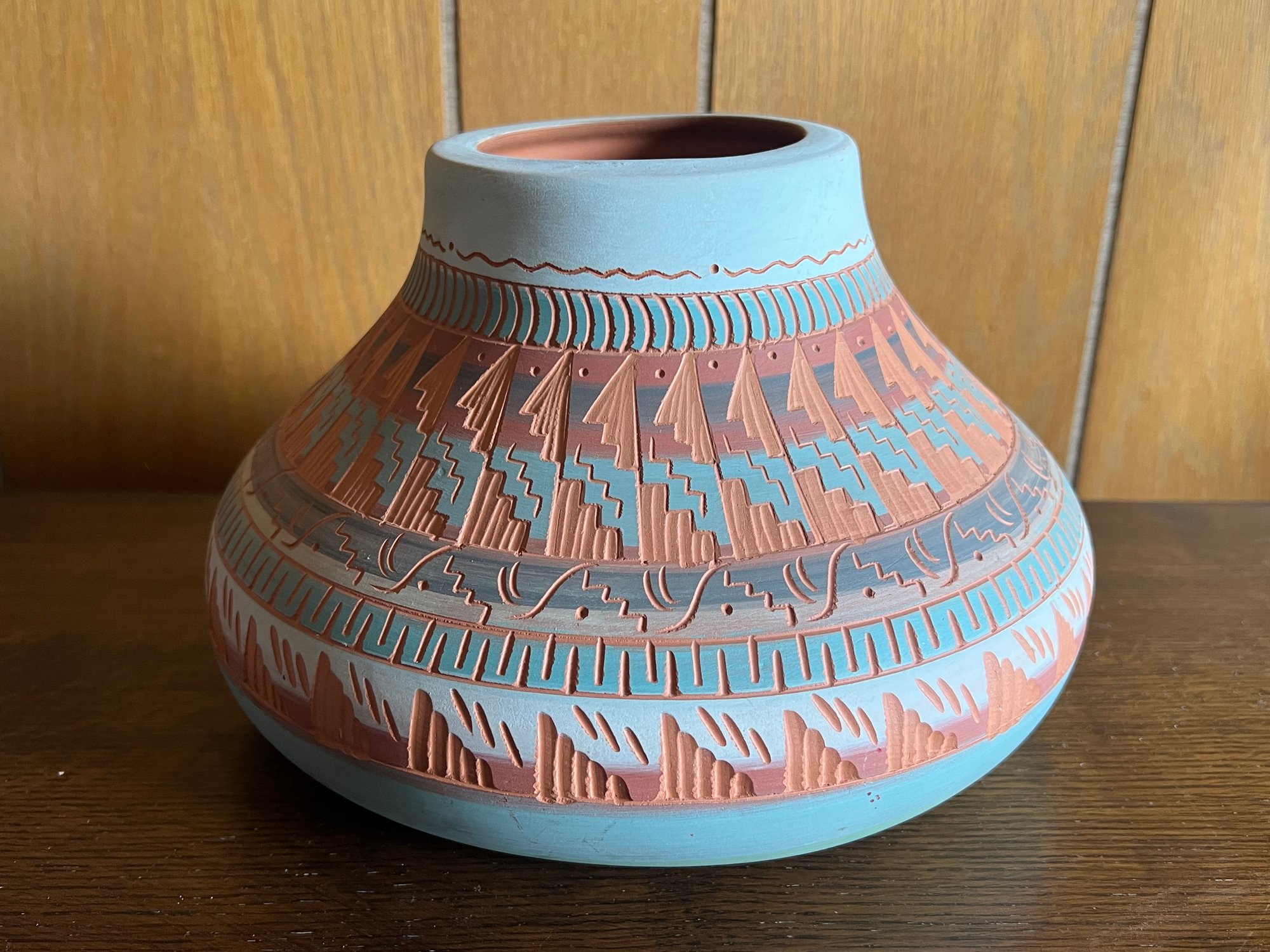 Navajo Native American Pottery Vase Signed Jimmy Woods #113574 ...