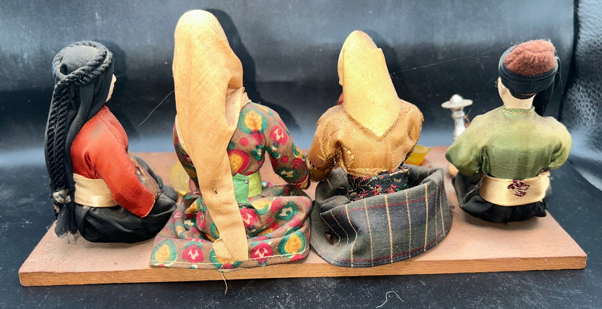 Primitive Folk Art Handmade Dolls On Wooden Base, Still Diorama #138139 ...