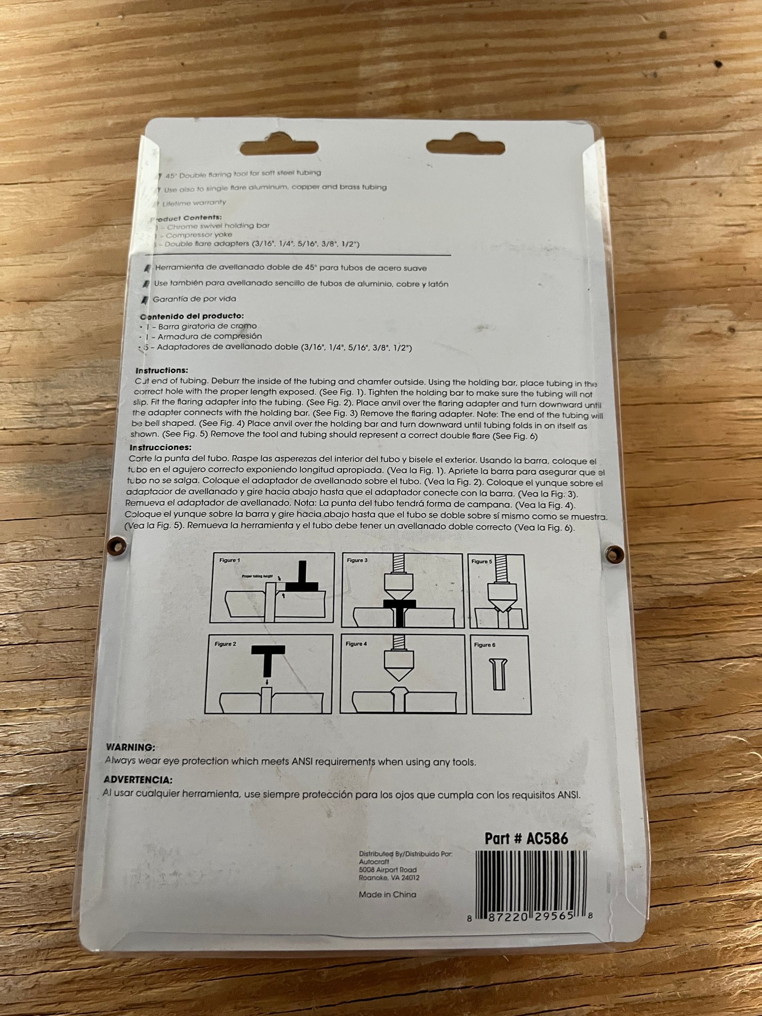 Autocraft Double Flaring Tool Set / Brake Line Tubing Flare Set - New ...