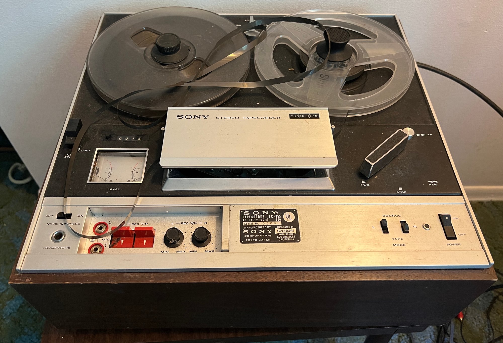 Sony Tapecorder TC-355 Serial No: 103063 #108211 | Auctionninja.com