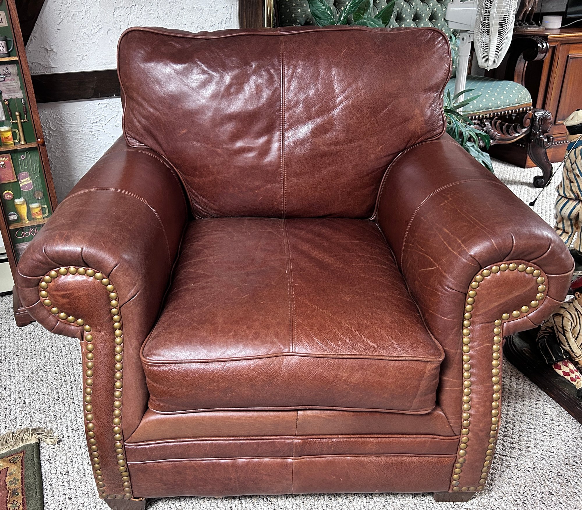 Leather Masters Leather Club Chair With Nail Head Trim #131692 ...