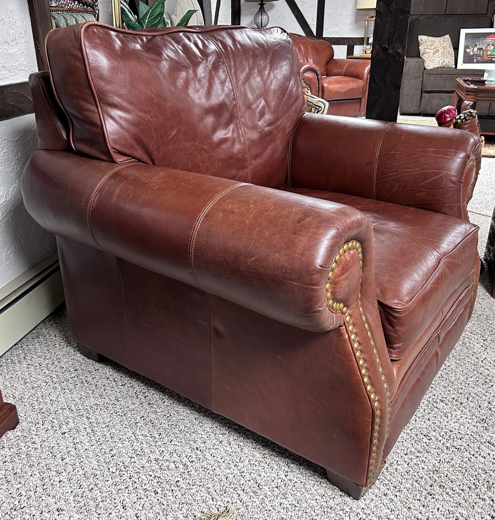 Leather Masters Leather Club Chair With Nail Head Trim #131692 ...
