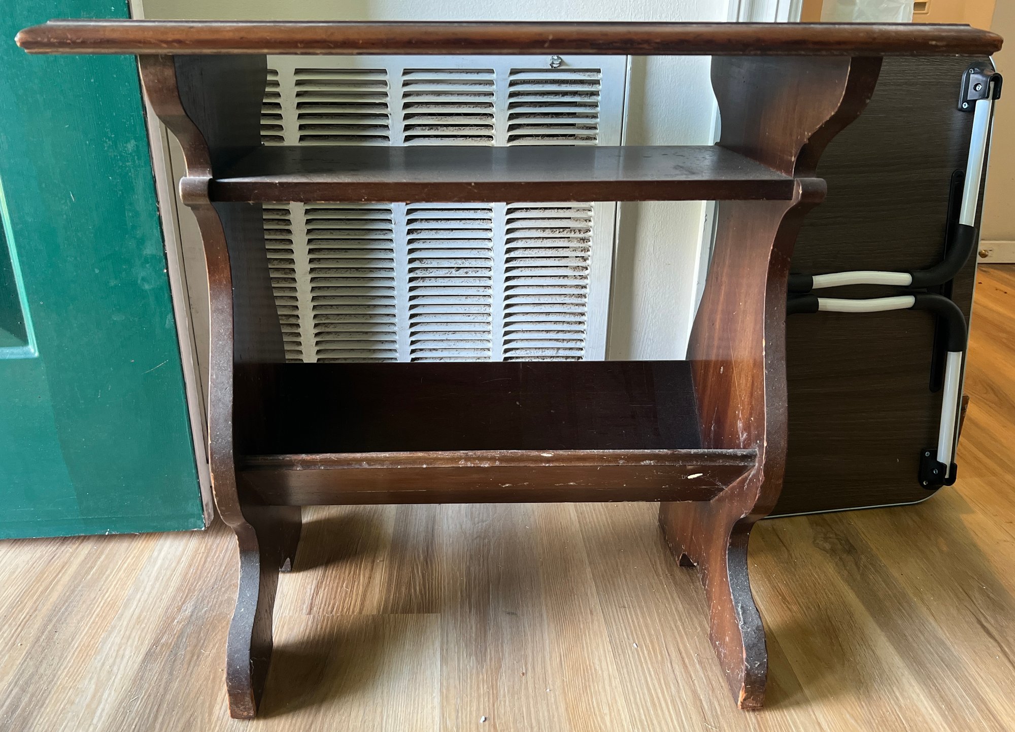 Solid Wood Library Table With Floral Engravings #109977 | Auctionninja.com