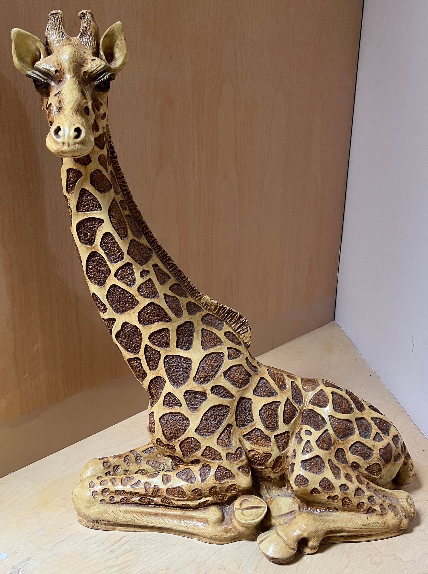 1970's Vintage Marwal Chalkware Sitting Giraffe Sculpture #131479 ...