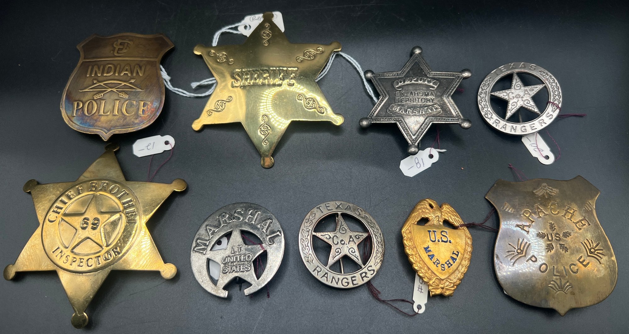 Collectors Marshal, Ranger, Police & Brothel Inspector Badges- 9 Pieces ...