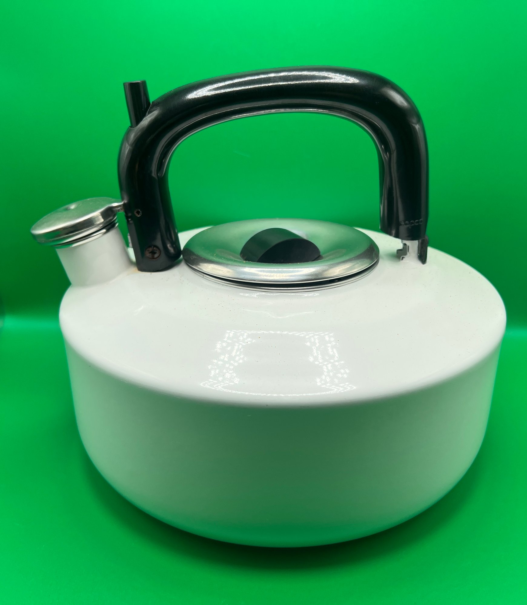 White Enameled Teapot #128661 | Auctionninja.com