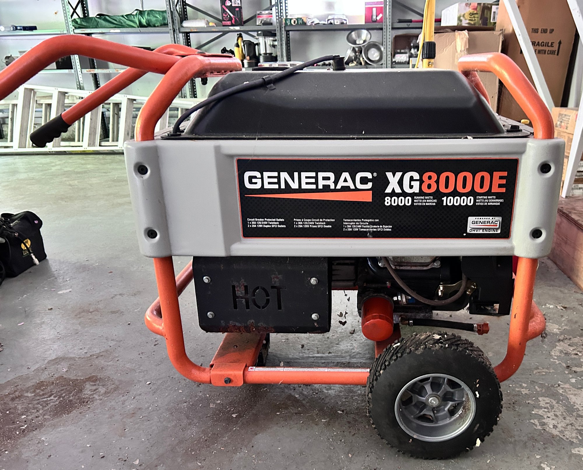 Generac 8000 Watt Electric Start Portable Generator XG8000E #131983 ...