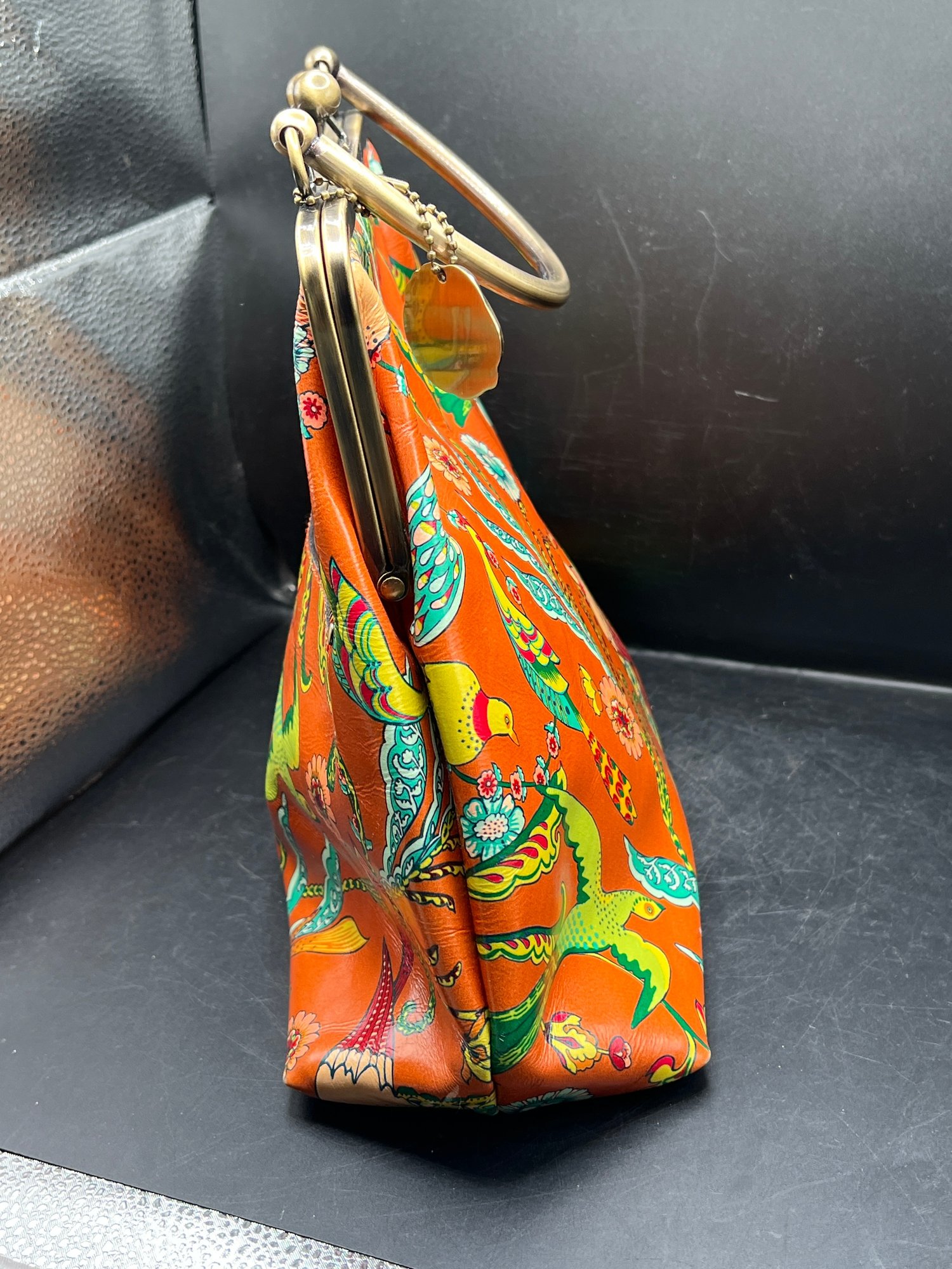 Patricia Nash Leather Novella Frame Kiss Lock Bag Koi Orange Paradise ...