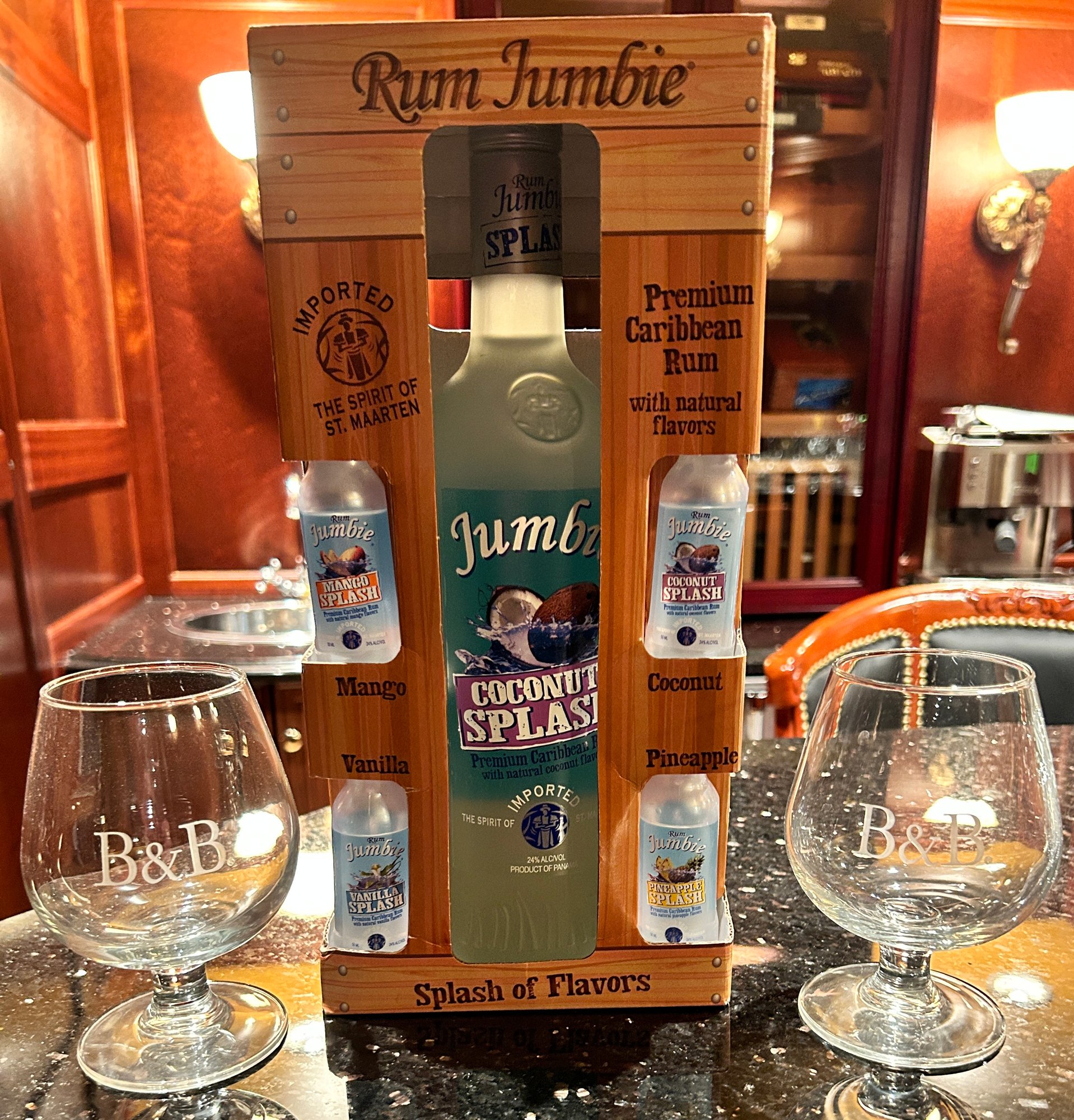 Rum Jumbie Premium Caribbean Rum With 2 B&B Engraved Cognac Snifter ...